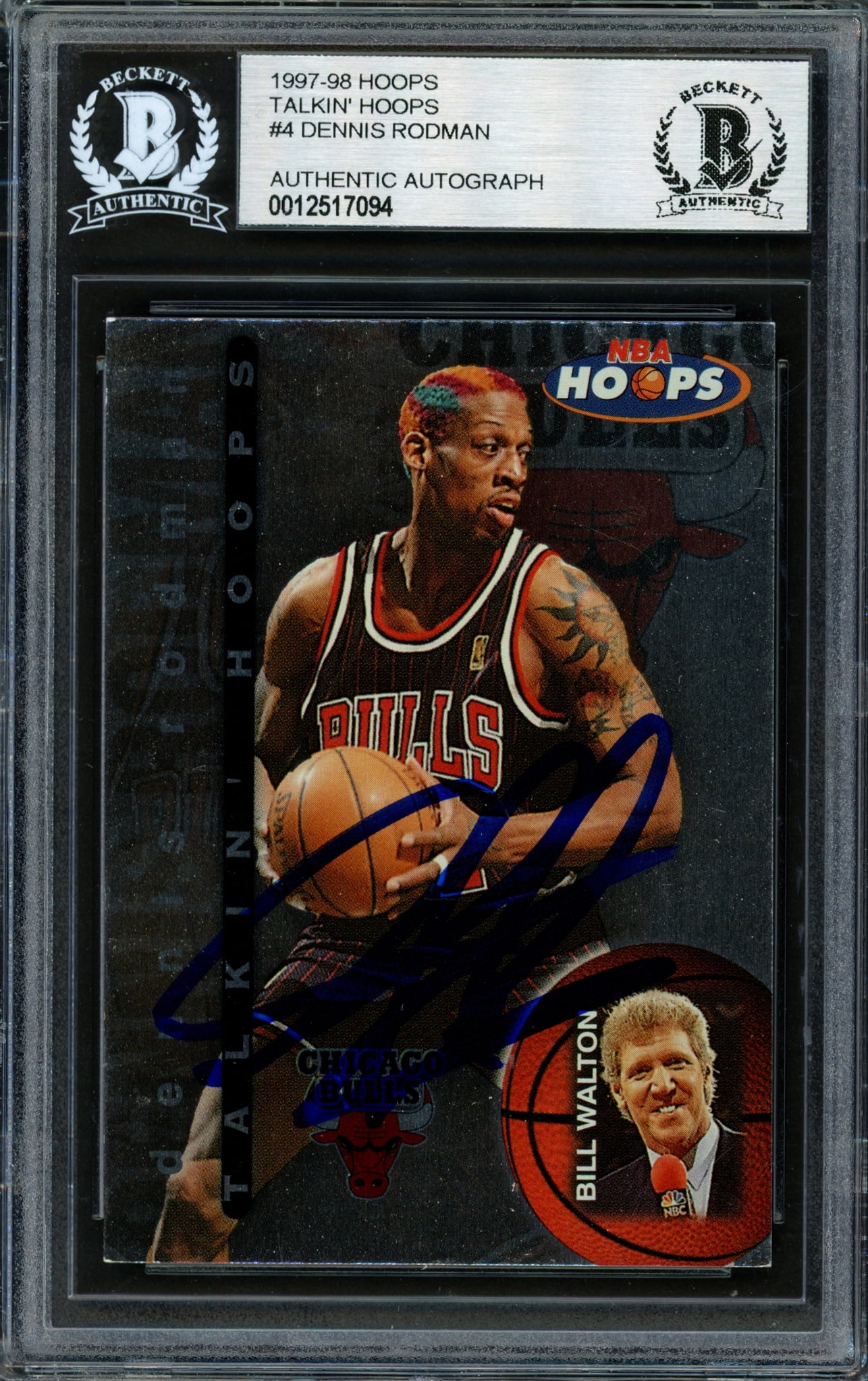 Dennis Rodman Autographed 1997-98 Hoops Talkin' Hoops Card #4 Chicago ...