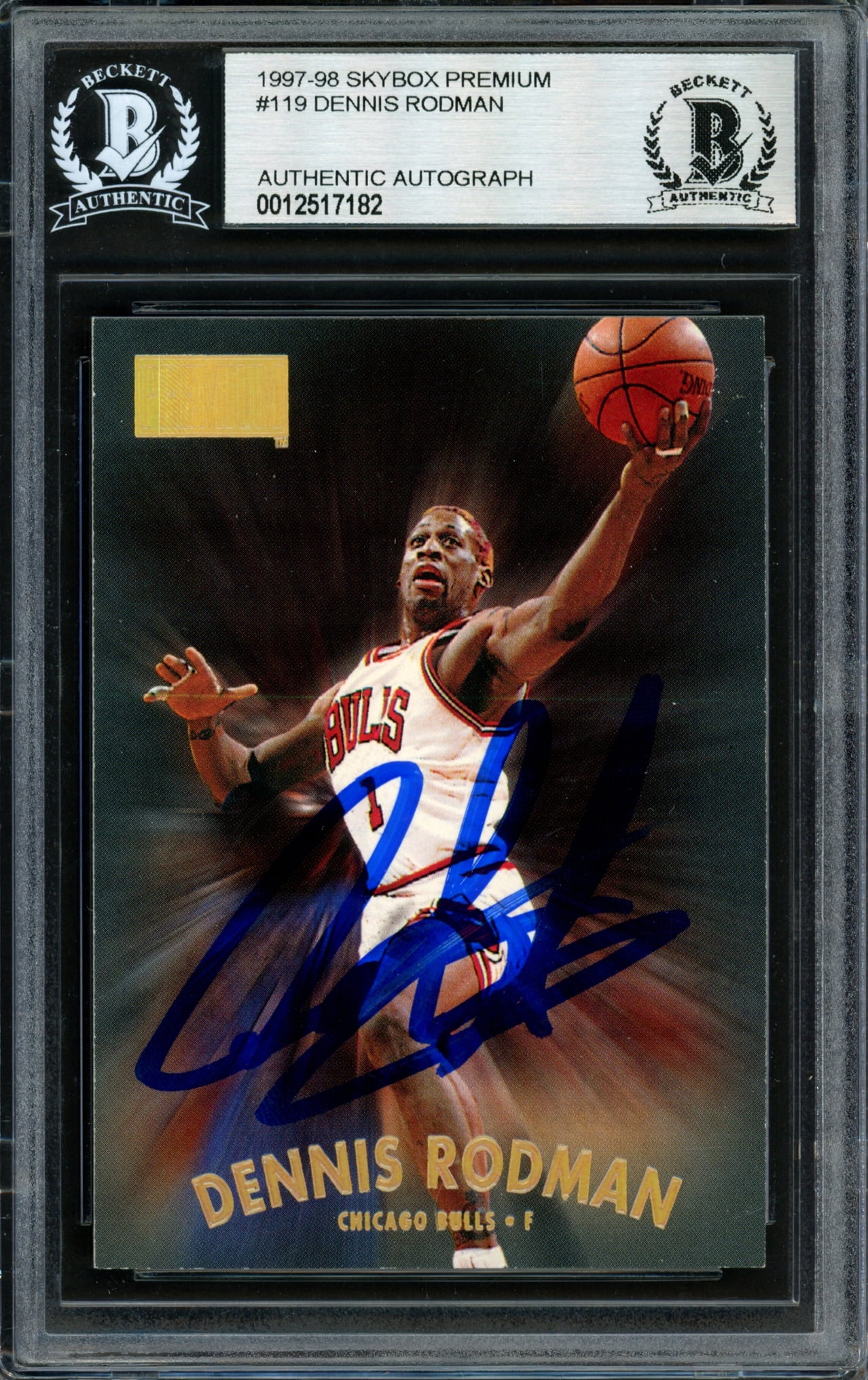 Dennis Rodman Autographed 1997-98 Skybox Premium Card #119 Chicago ...