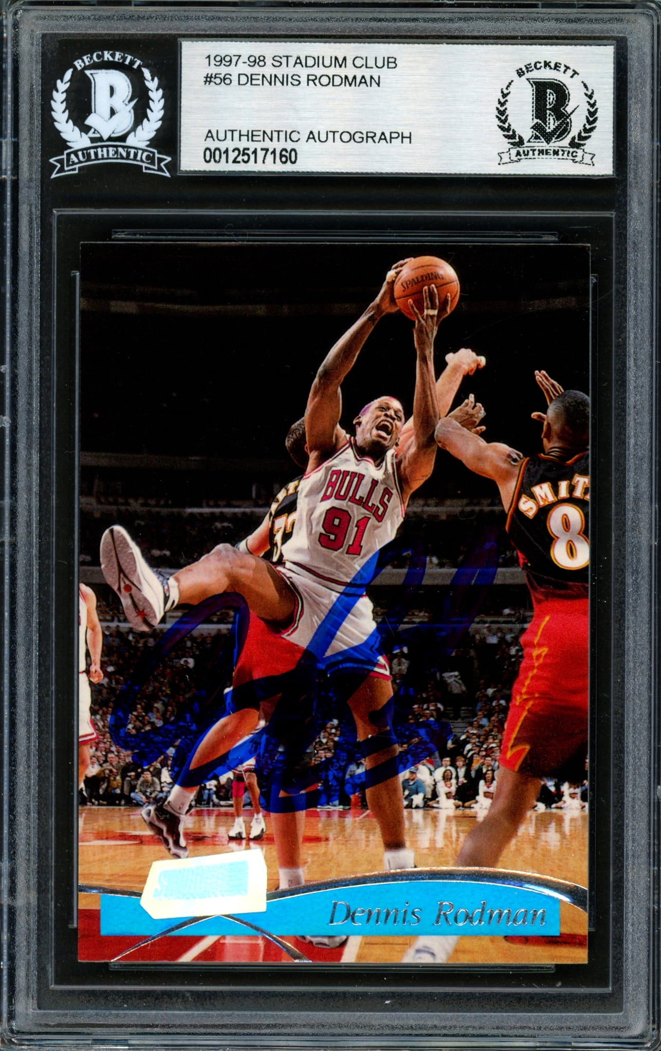 Dennis Rodman Autographed 1997-98 Stadium Club Card #56 Chicago Bulls ...