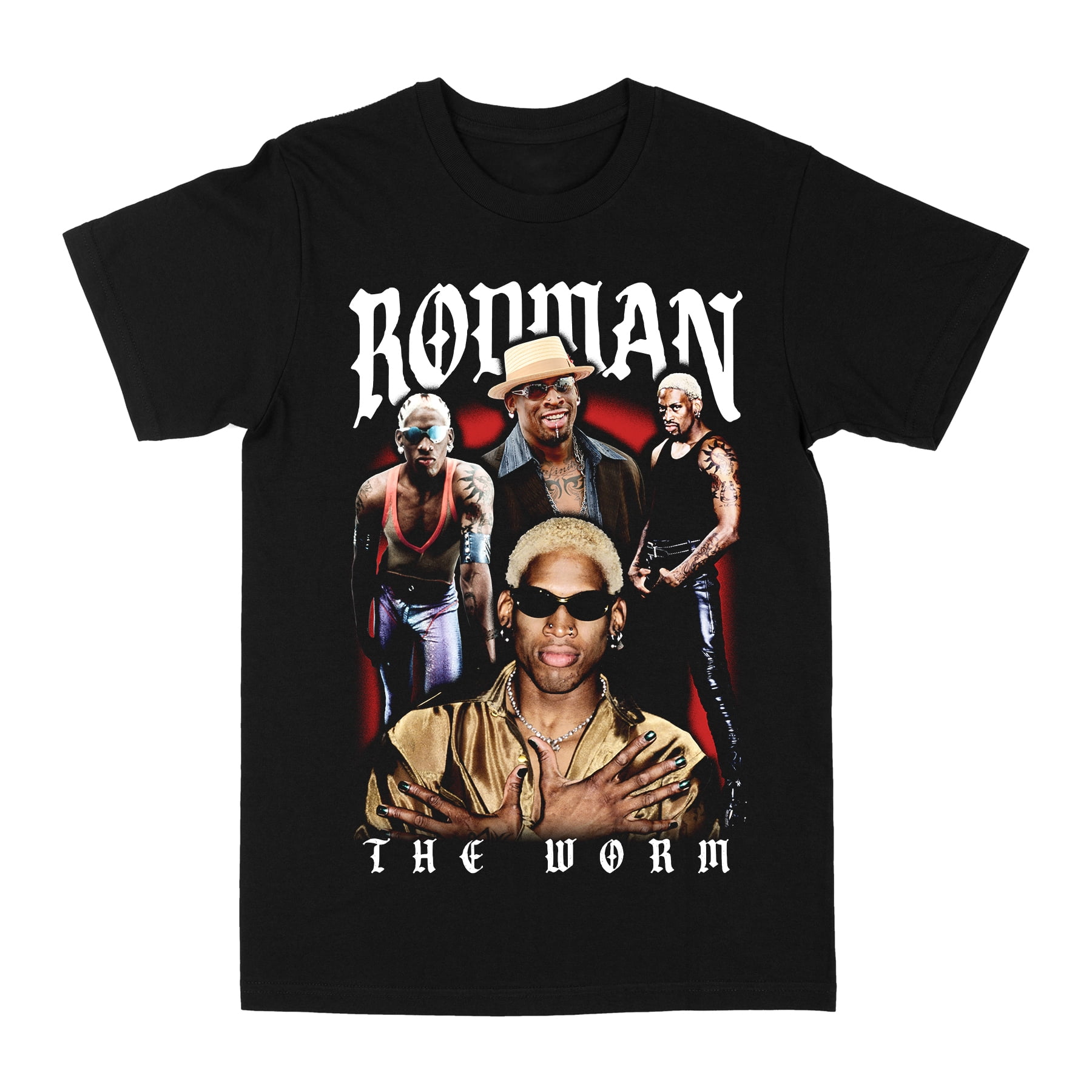 Dennis Rodman Collage Black Large T-Shirt - Walmart.com