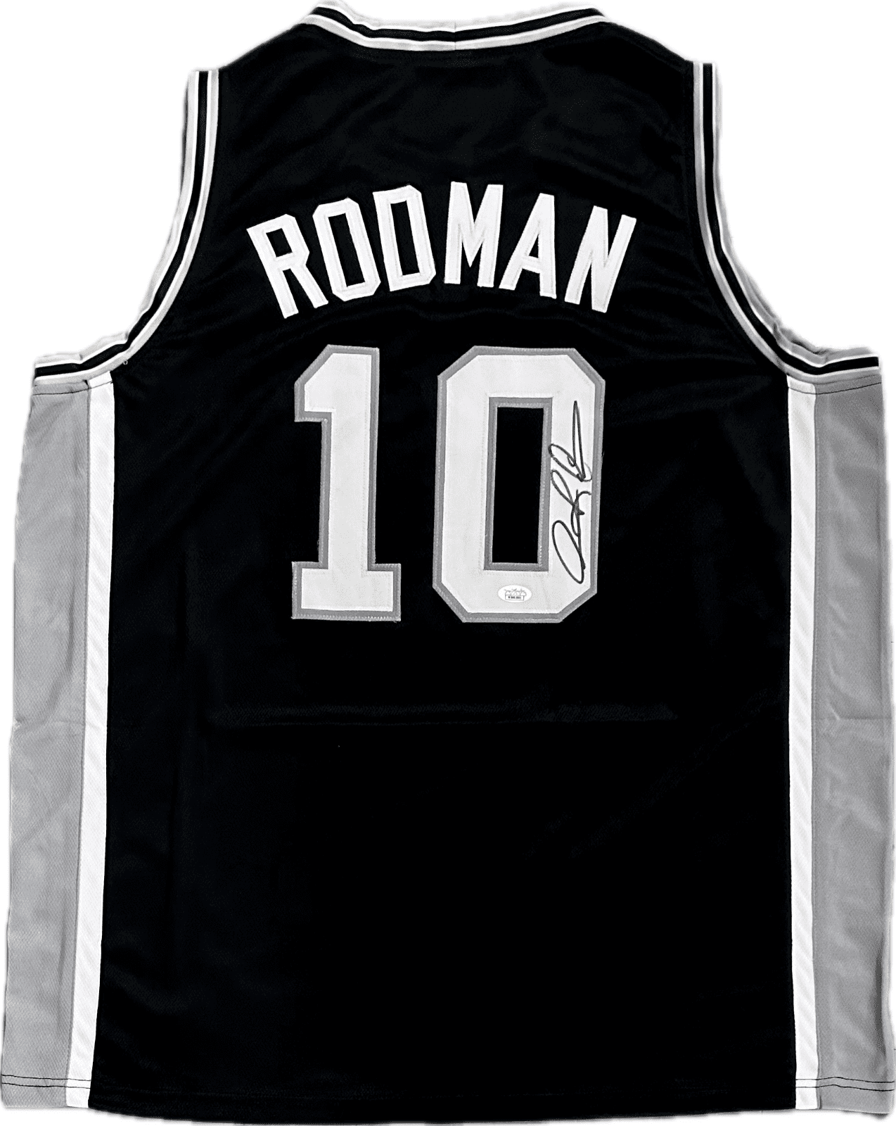 Dennis Rodman Signed Autographed Custom Black/Gray Jersey JSA ...