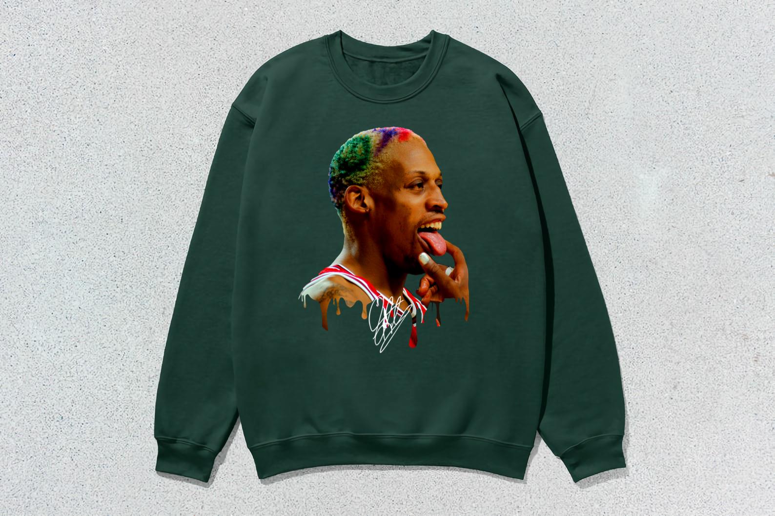 Dennis Rodman Tongue Out Rodzilla Hollywood 90'S Vintage Design T-Shirt ...