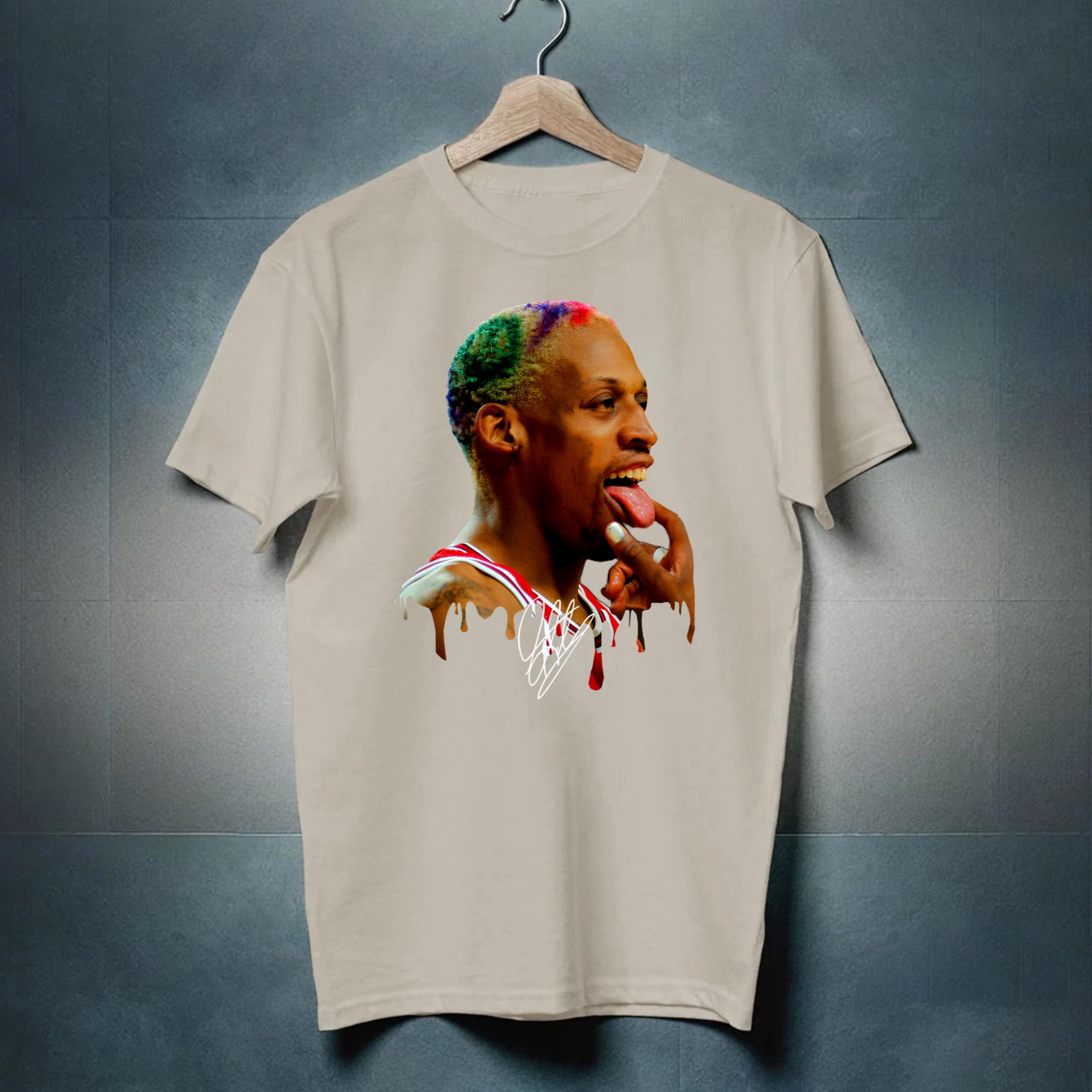 Dennis Rodman Tongue Out Rodzilla Hollywood 90's Vintage Design T-Shirt ...