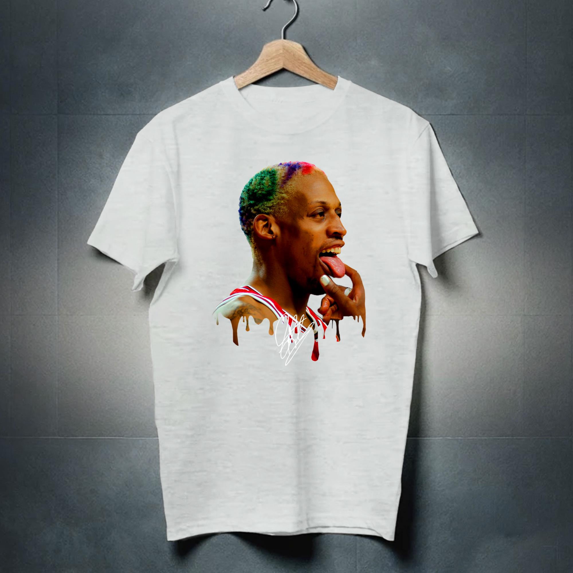 Dennis Rodman Tongue Out Rodzilla Hollywood 90's Vintage Design T-Shirt ...