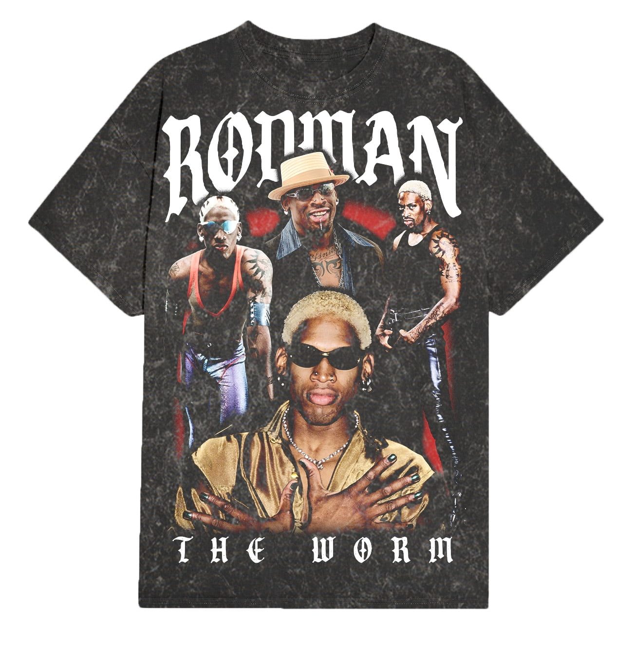Dennis Rodman Worm Collage Mineral Black Medium T-Shirt - Walmart.com