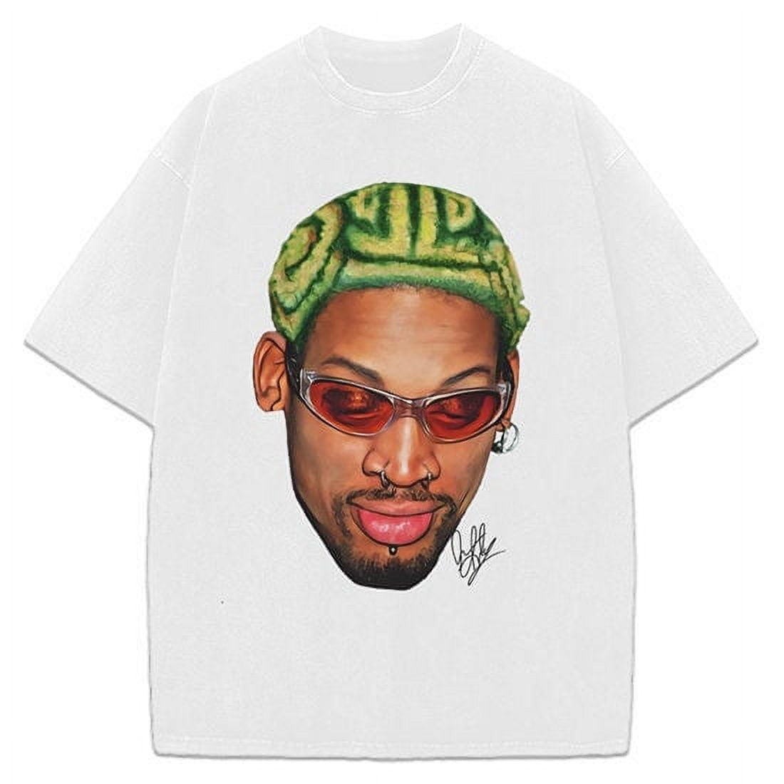 Dennis Rodman Zig Zag Green Hair Hollywood 90's Vintage Design T-Shirt ...