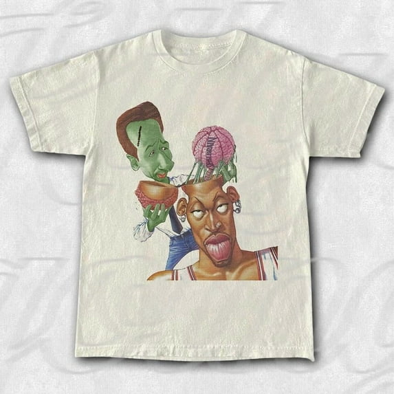 Dennis Rodman Zombie Basketball Vintage T-Shirt: Unisex Cotton Tee ...