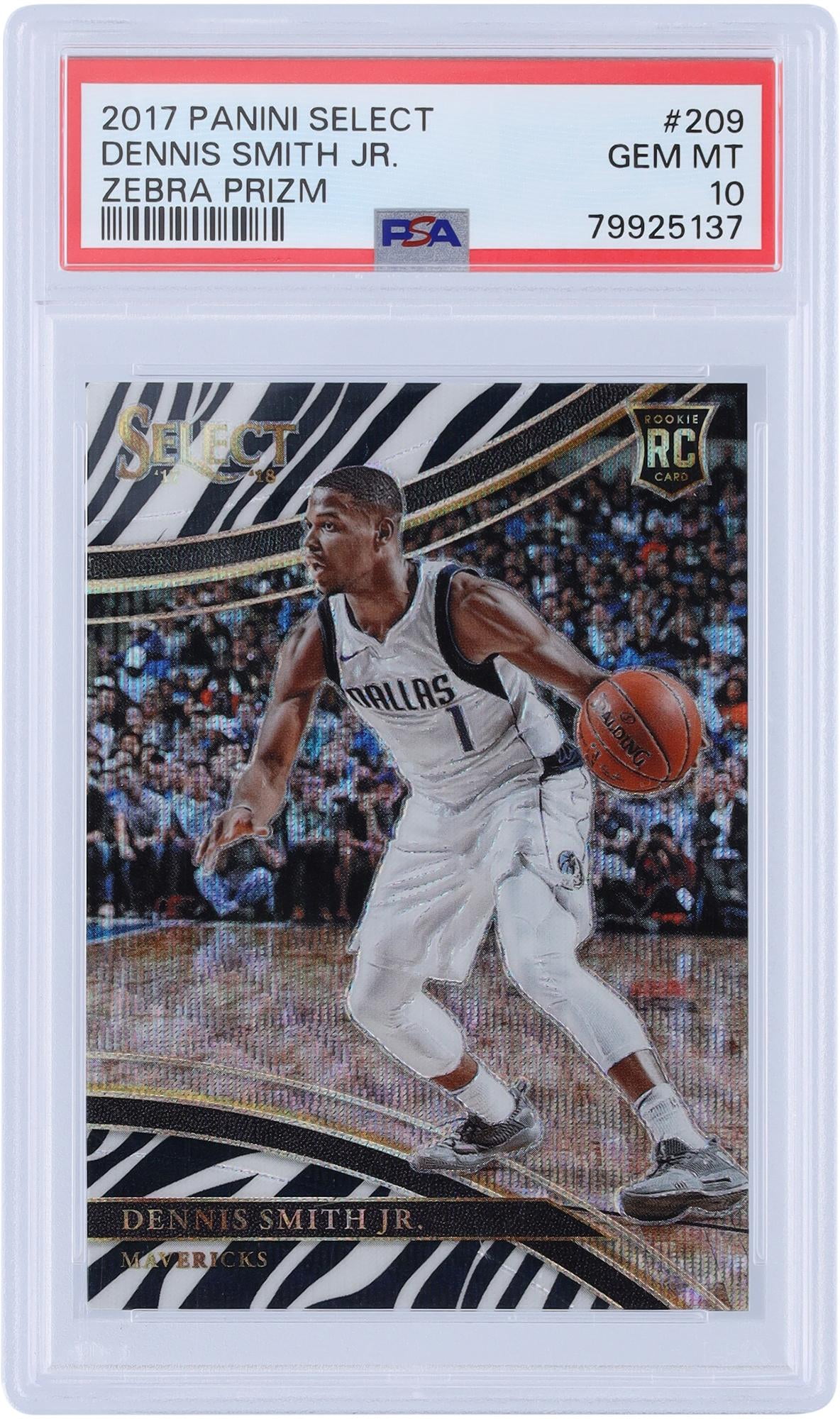 Dennis Smith Jr. Dallas Mavericks 2017-18 Panini Select Zebra Prizm ...