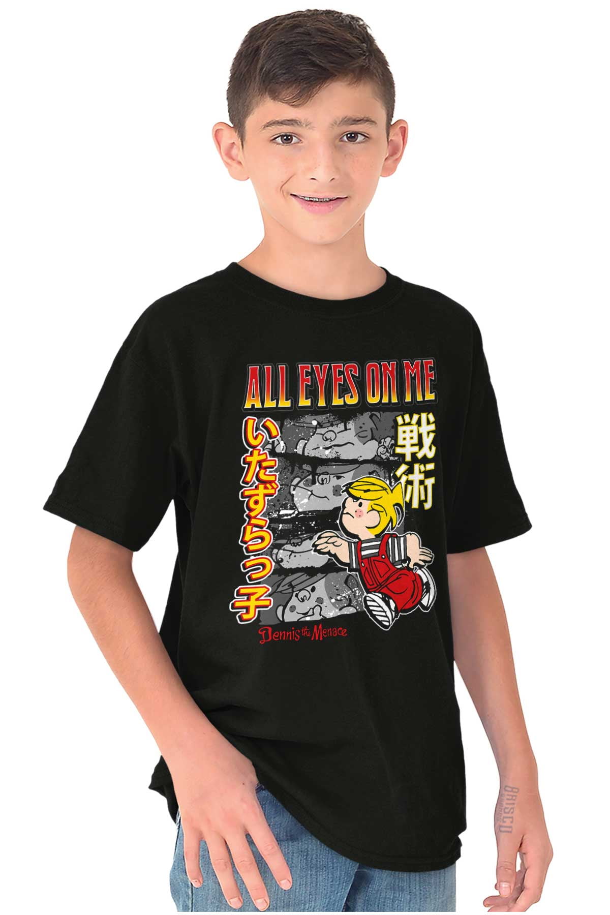 Dennis The Menace Kanji Eyes On Me Crewneck T Shirts Boy Girl Teen ...