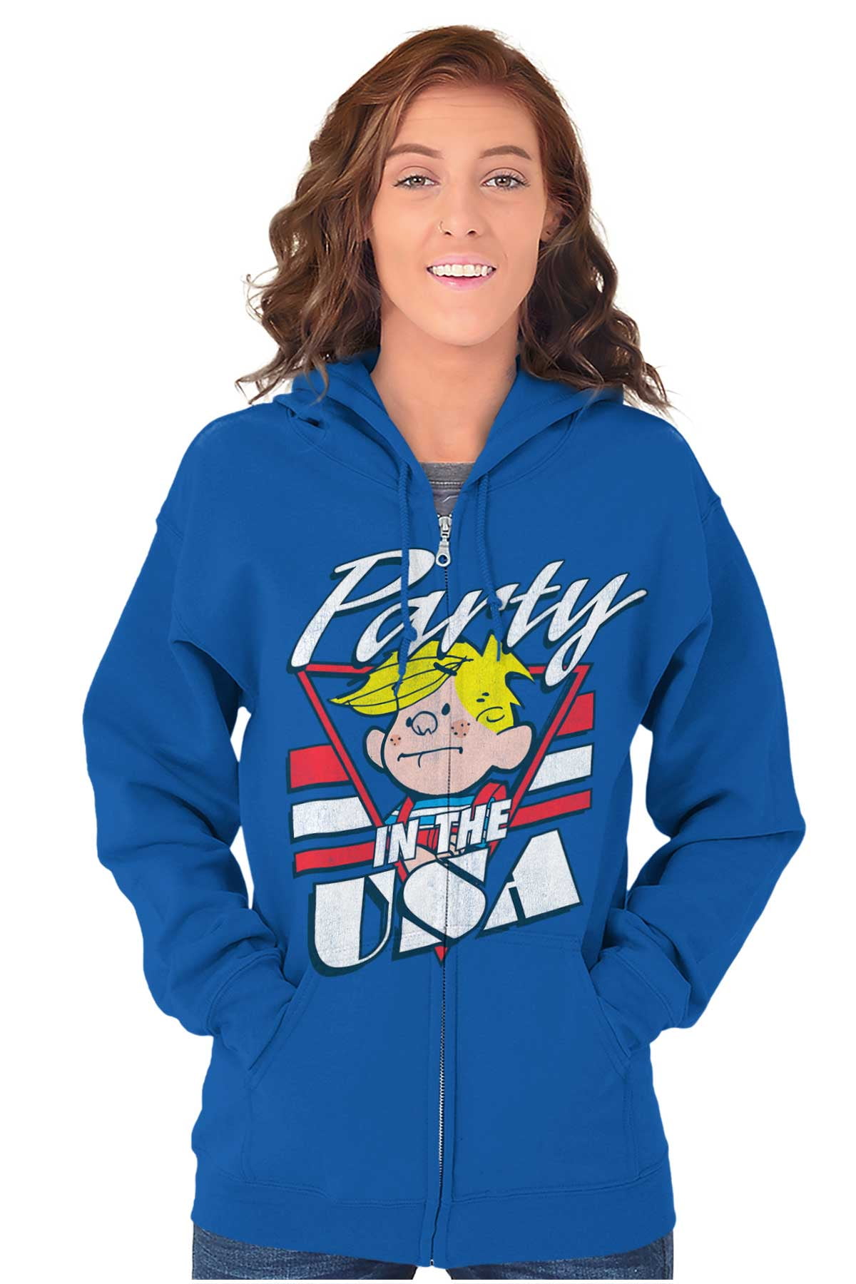 Dennis The Menace Party in the USA Zip Up Hoodie Men's Women's Brisco ...