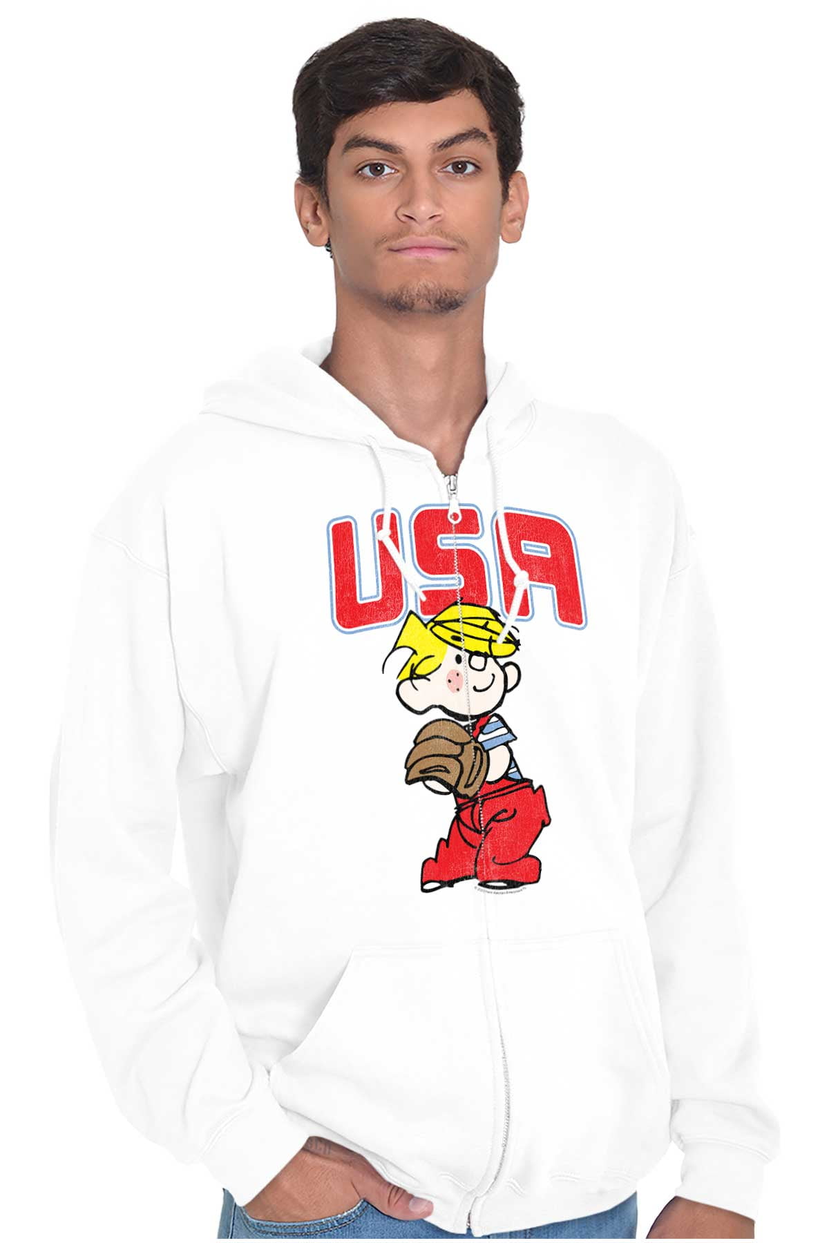 Dennis The Menace USA Baseball Zip Up Hoodie Men's Women's Brisco ...