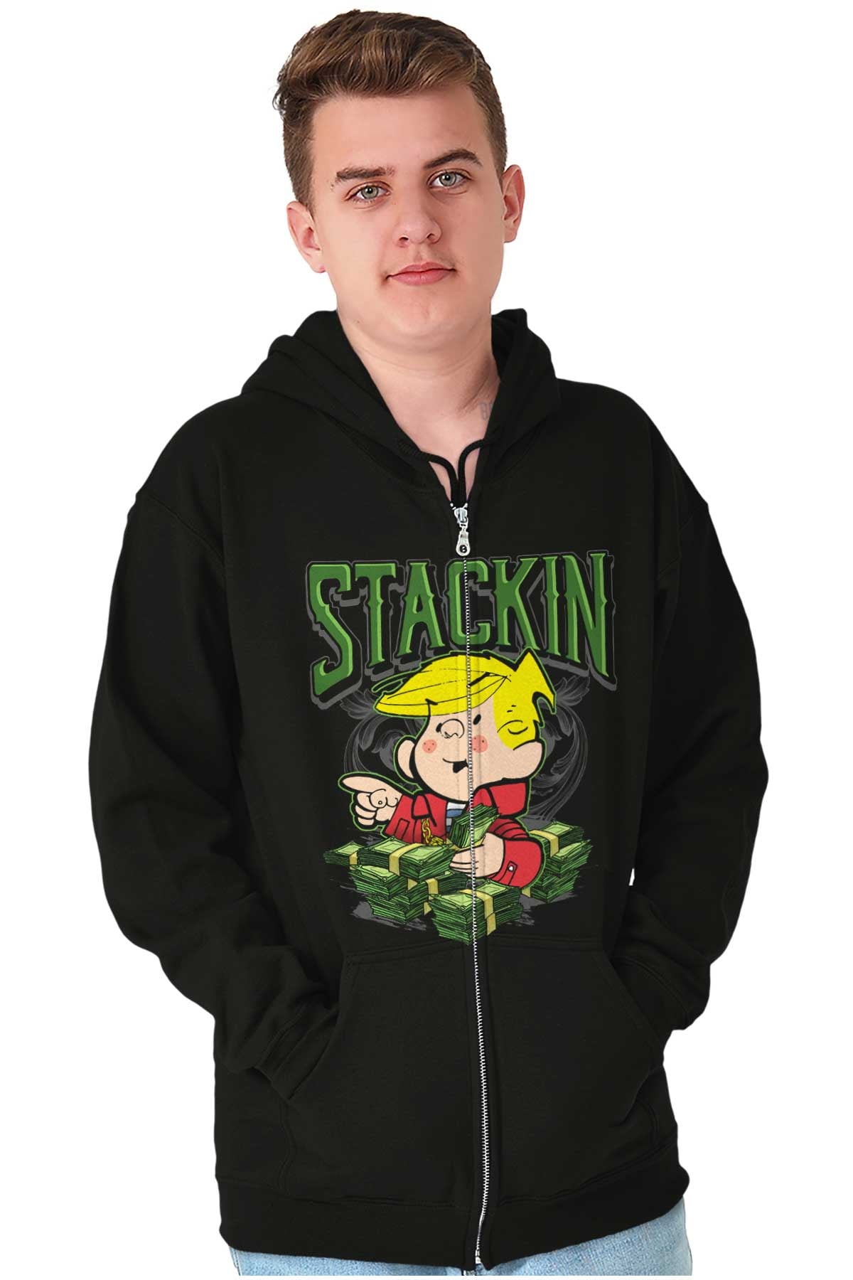Dennis the Menace Stackin Money Men Big & Tall Zip Hoodie Brisco Brands ...