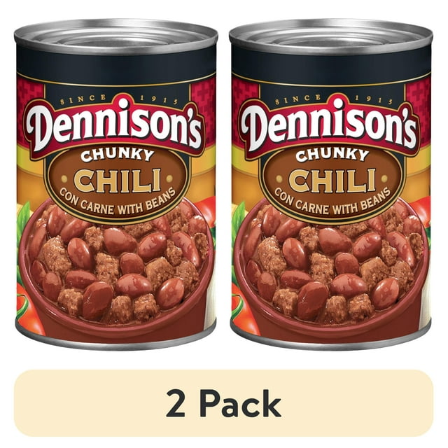 (2 pack) Dennison's Chunky Chili Con Carne with Beans, Canned Chili, 15 ...