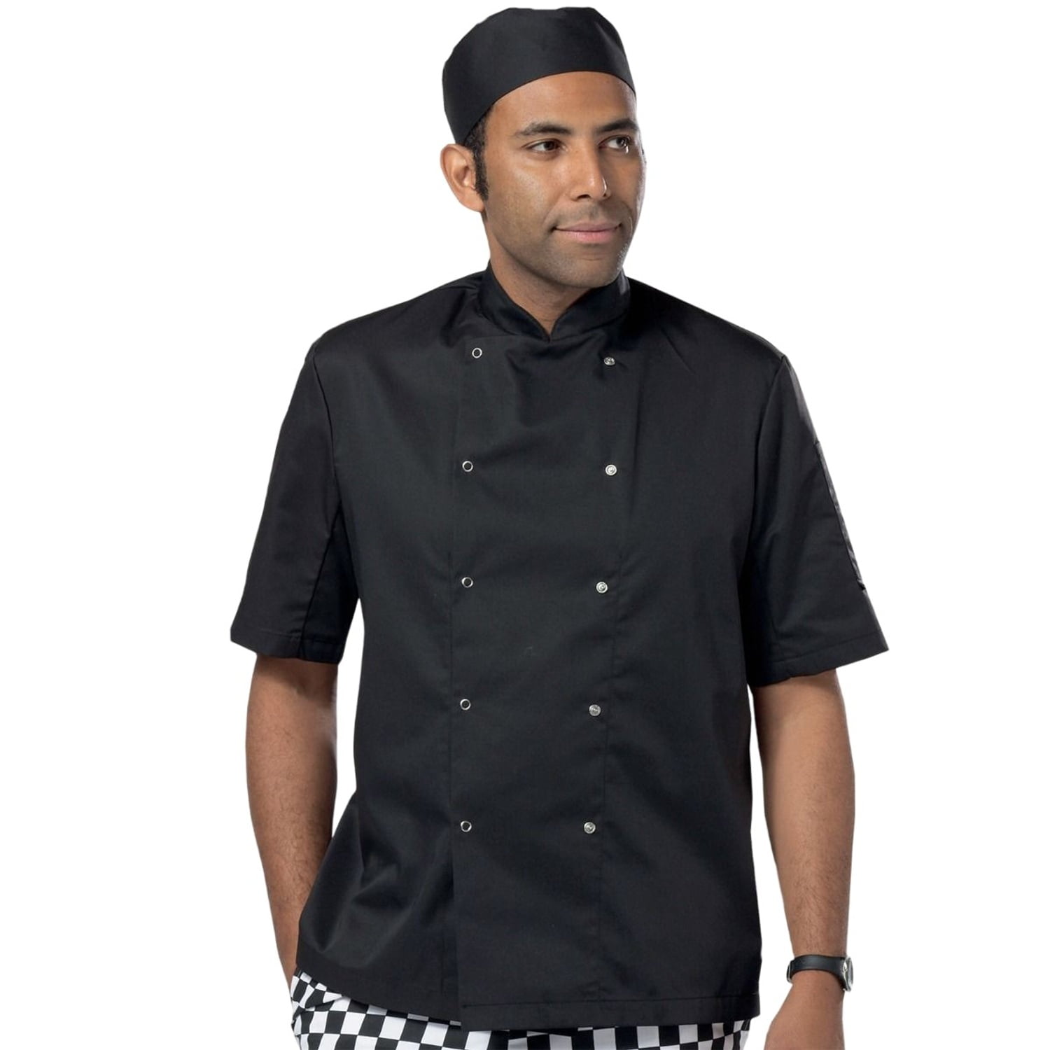 Dennys Mens Stud Front Short-Sleeved Chef Jacket - Walmart.com