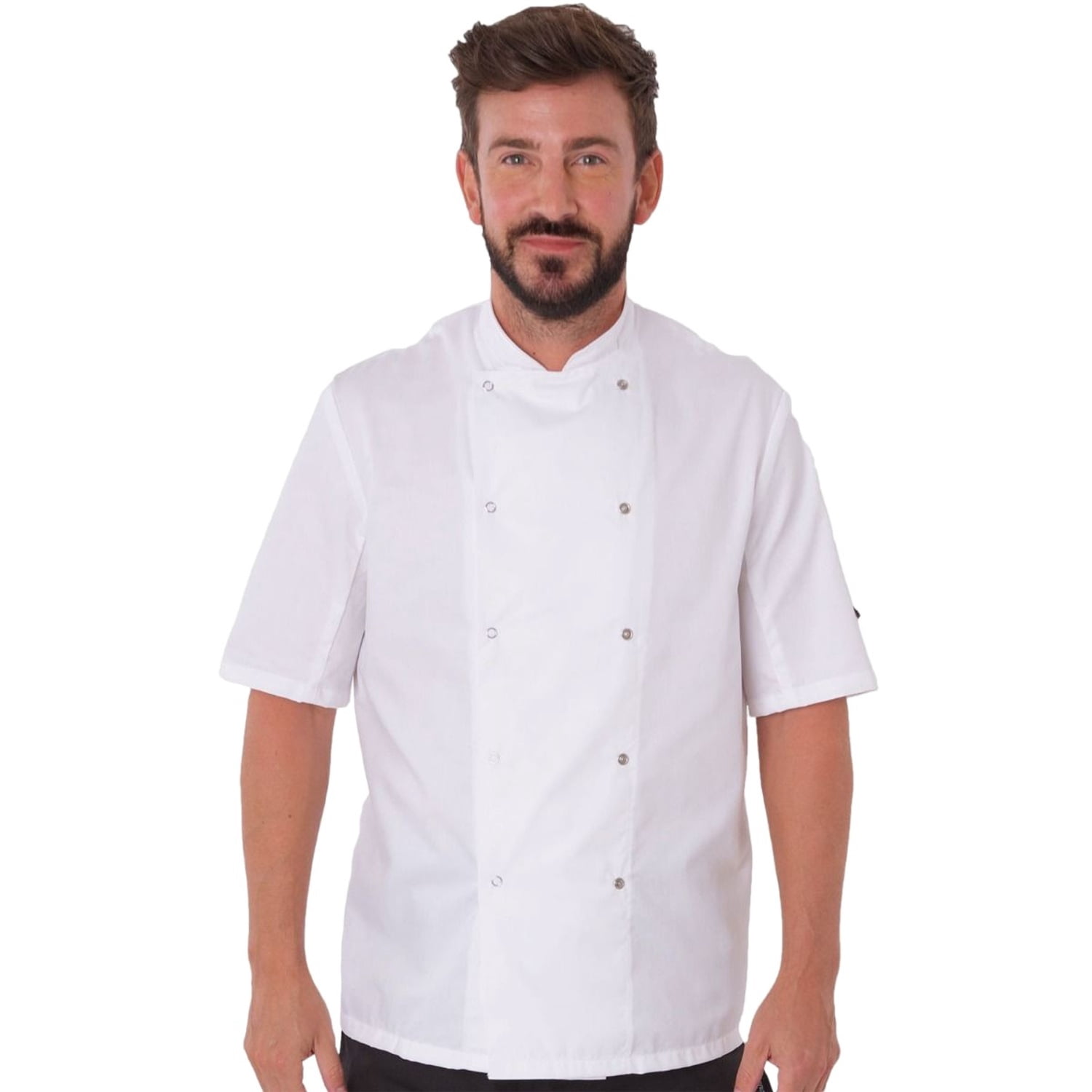 Dennys Mens Stud Front Short-Sleeved Chef Jacket - Walmart.com