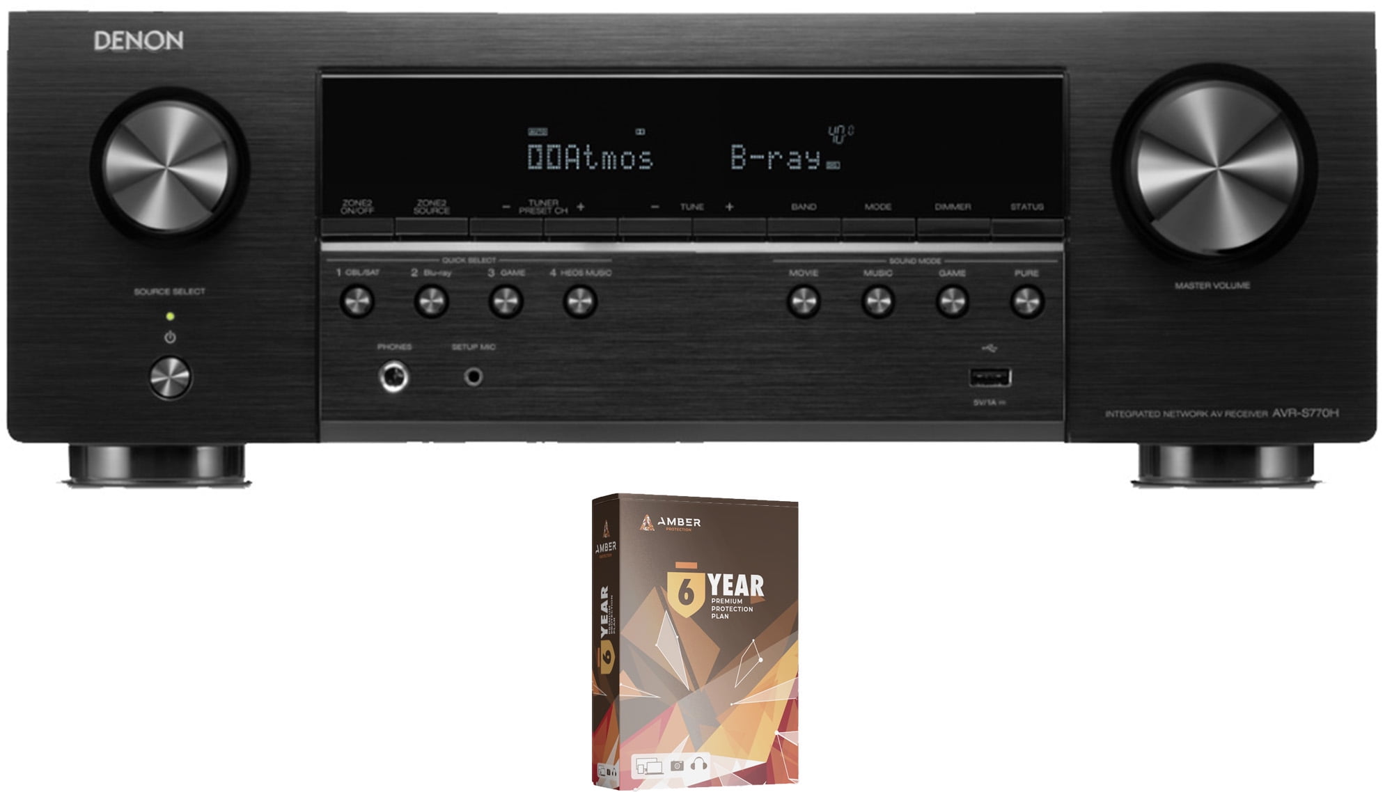 Denon AVR-S770H 7.2ch 8K Smart AV Receiver with Voice Control and DTS:X ...