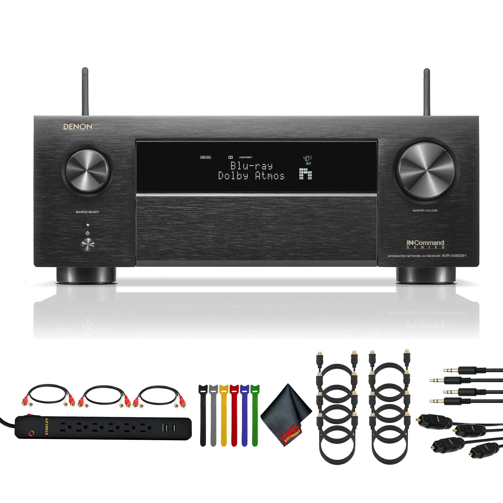 Denon AVR-X4800H 9.4-Channel Network A/V Receiver Bundle Including ...