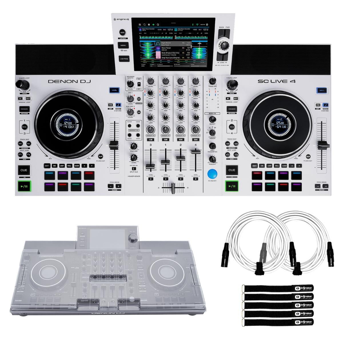 Denon DJ SC LIVE 4 WHITE 4-Channel Standalone DJ Controller with Cover ...