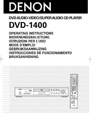 Instruction Manual ONLY for Denon DVD-1400 DVD Player Owners ...