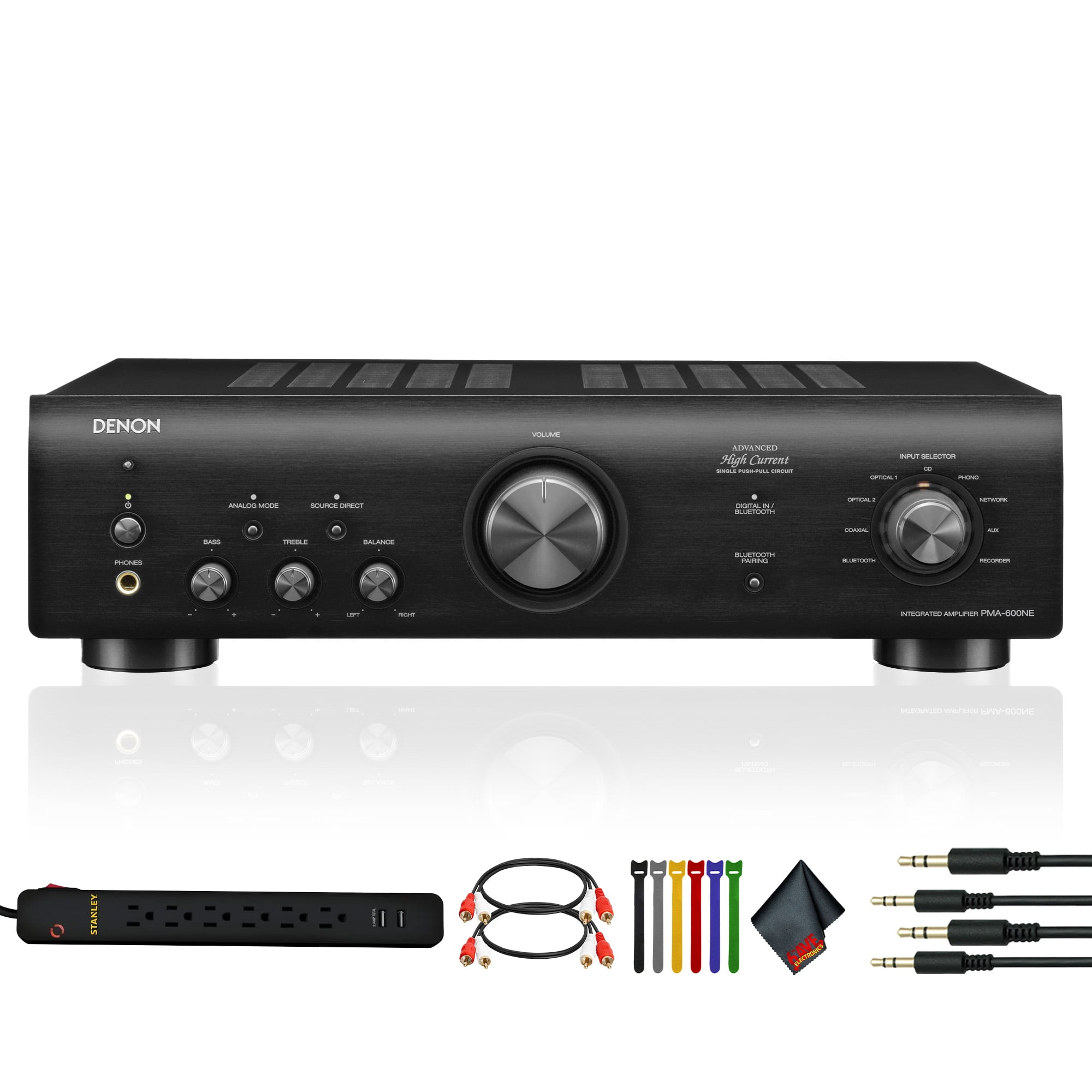 Denon PMA-600NE 90W Stereo Integrated Amplifier Bundle Including: Surge ...