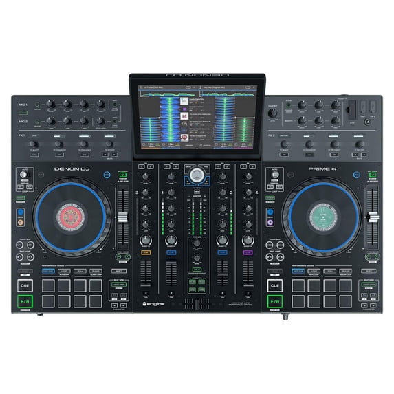 Denon Prime 4 DJ System - 4-Deck Stand-Alone Stereo Console with Mixer ...