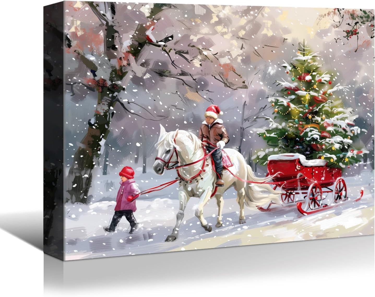Denozer Large Christmas Wall Art - Santa Wall Art, Christmas Canvas ...