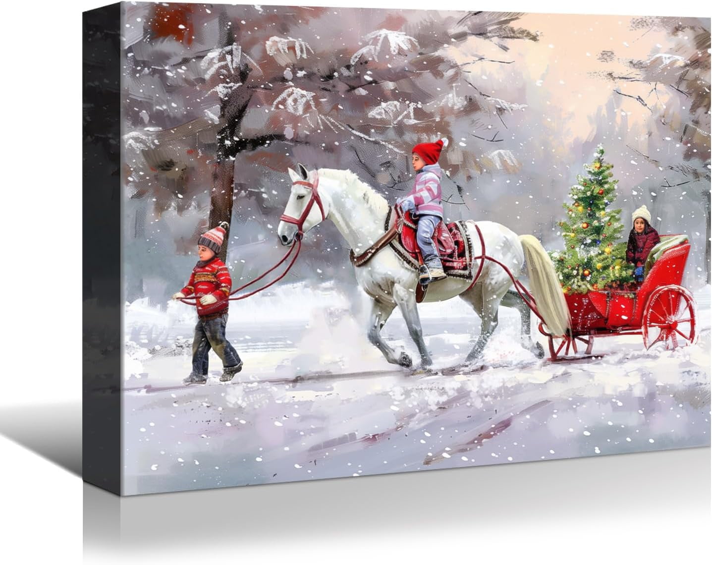 Denozer Large Christmas Wall Art - Santa Wall Art, Christmas Canvas, Winter Wall Art, Christmas ...