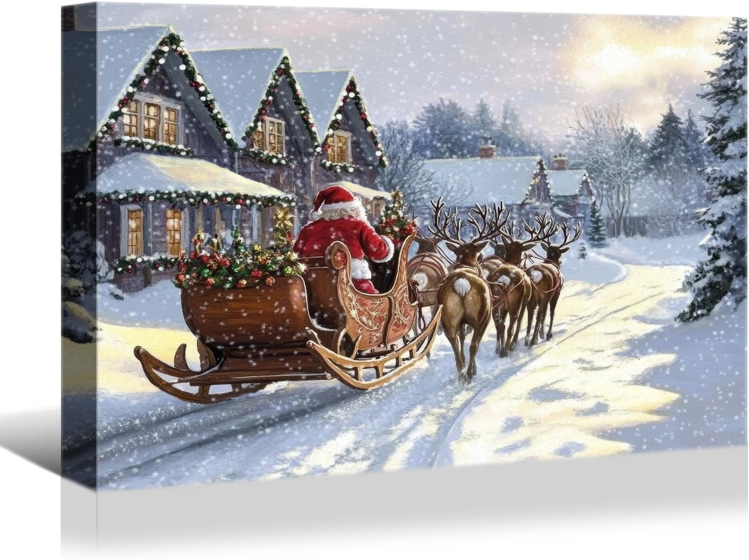 Denozer Large Christmas Wall Art - Santa Wall Art, Christmas Canvas ...