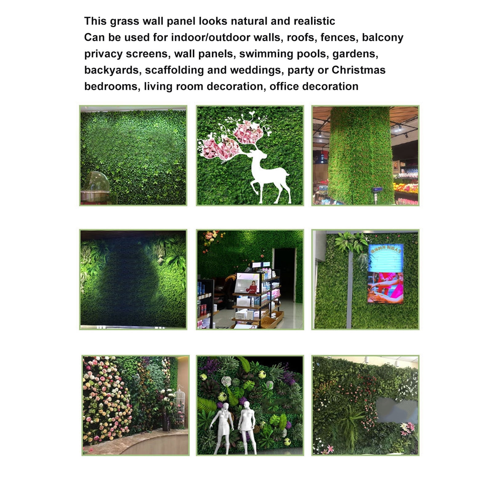 Dense Artificial Greenery Wall for Balconies, Gardens Events, Easy Cut ...