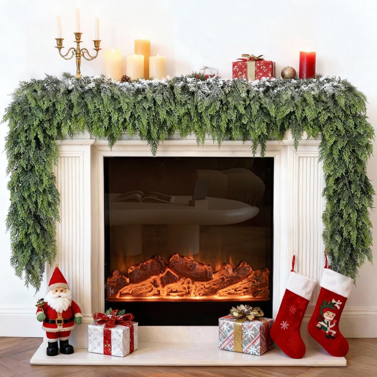 Dense Fluffy Garland for Staircase, Door, Window & Table Decor(1PCS ...