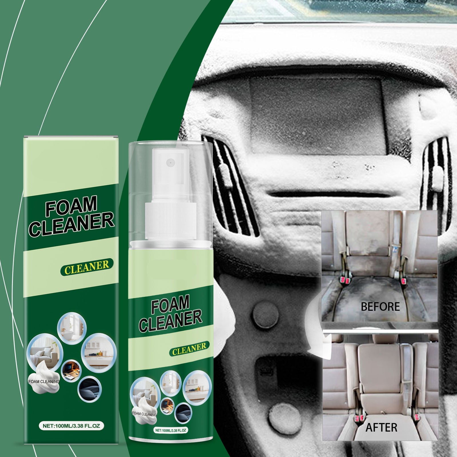 Dense Foam Cleaner - Deep Penetrating, Fast Drying, Gentle on Surfaces ...