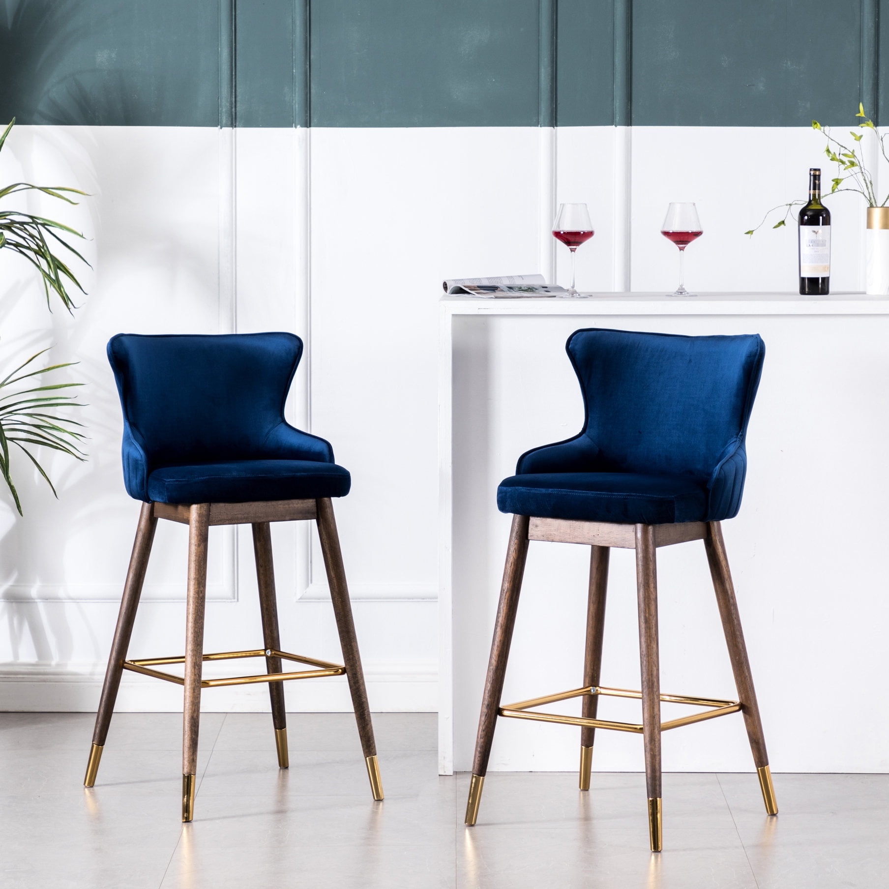 Blue Main Color - Tapered Legs - Home Bar Gathering / Fit Well in Bar ...