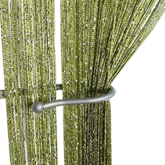 Dense Glitter Flat String Door Curtain Divider Tassel Panel Color Green ...