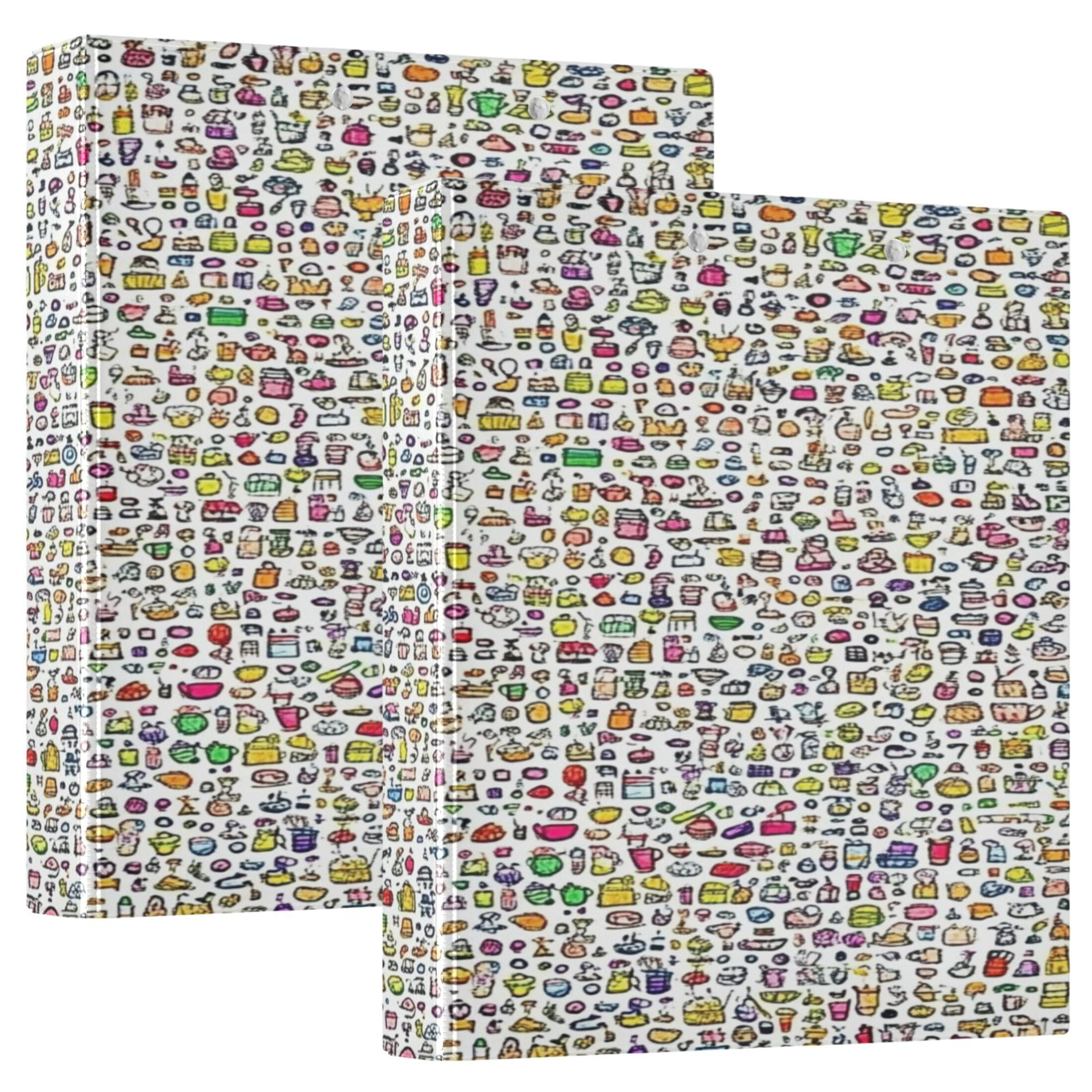 Dense Seamless Pattern 12.4x10.6in PVC Round Ring Binders, 2-Pack, D ...