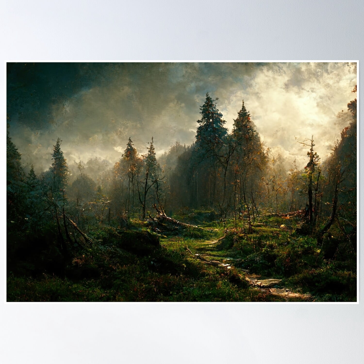 Dense Woodland Landscape Poster Wall Art, Modern Wall Decor, 16x24 ...