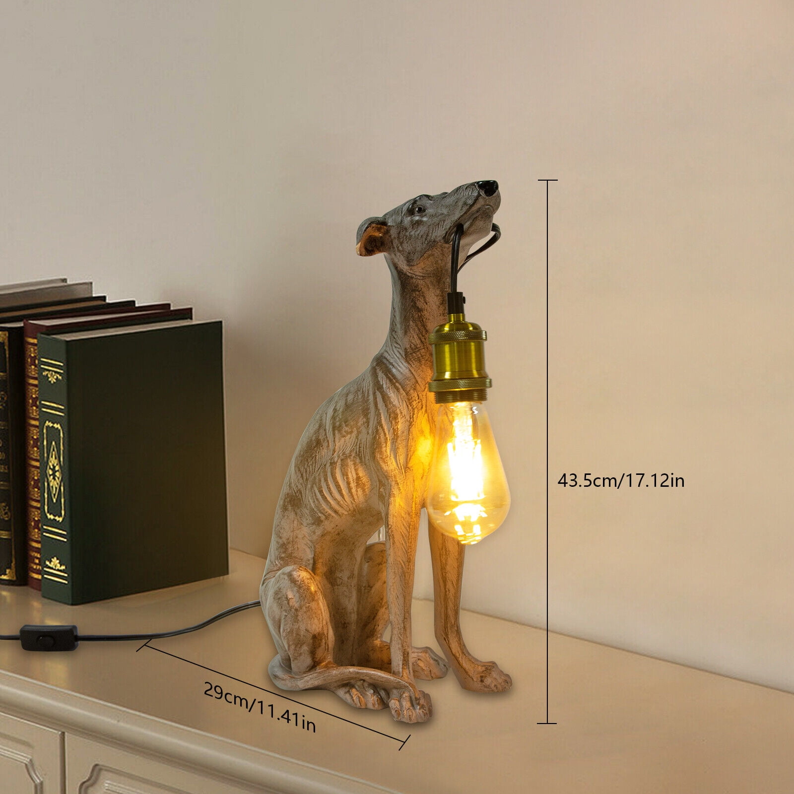 Denset Rustic Dog Decoy Table Lamp Light Dog Desk Lamp Bedroom Offices ...