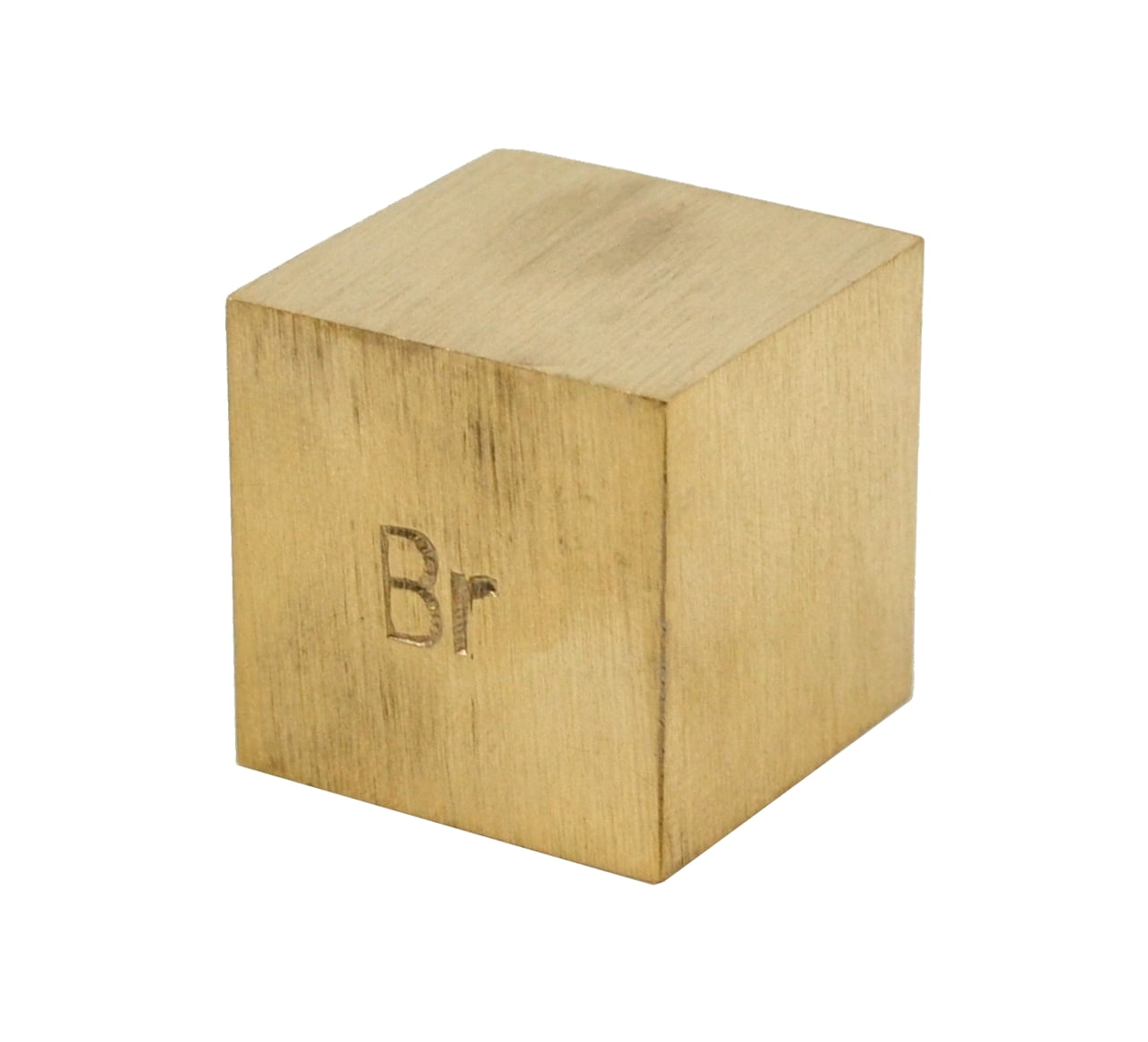 Density Cube, Brass (Br) with Element Stamp - 0.8 Inch (20mm) Sides ...