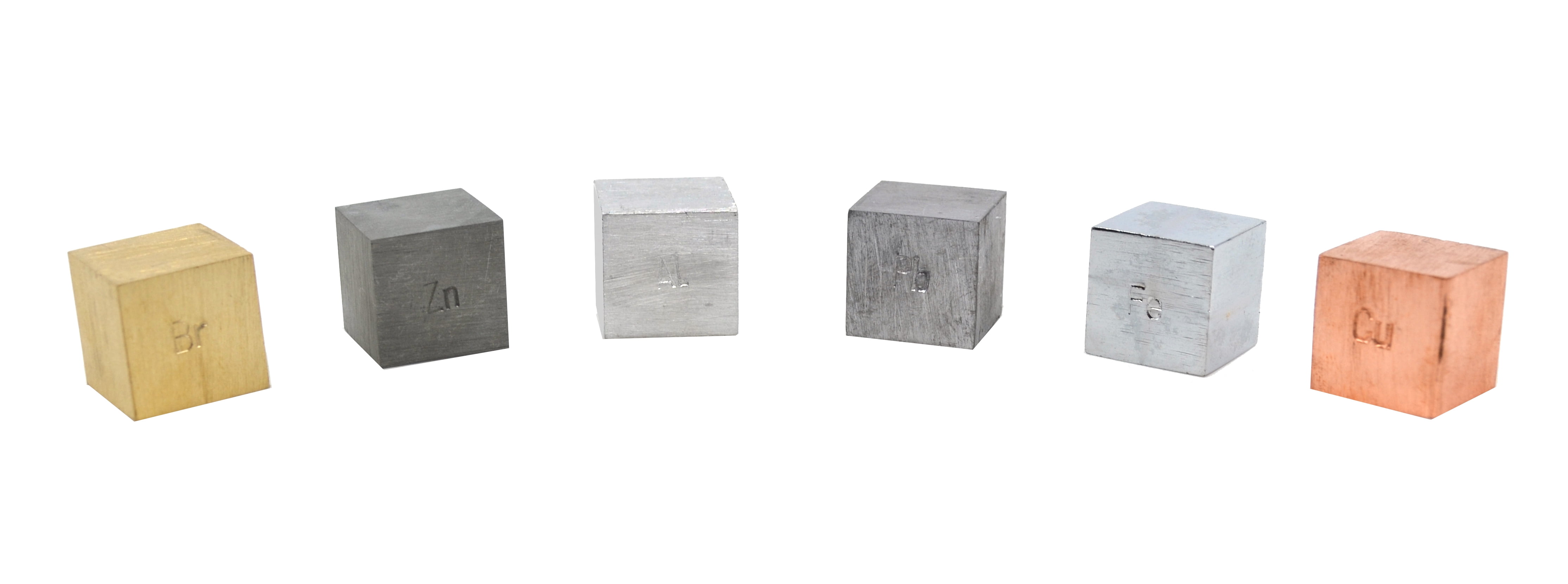 Density Cubes Set - Includes 6 Metals - Brass, Lead, Iron, Copper ...