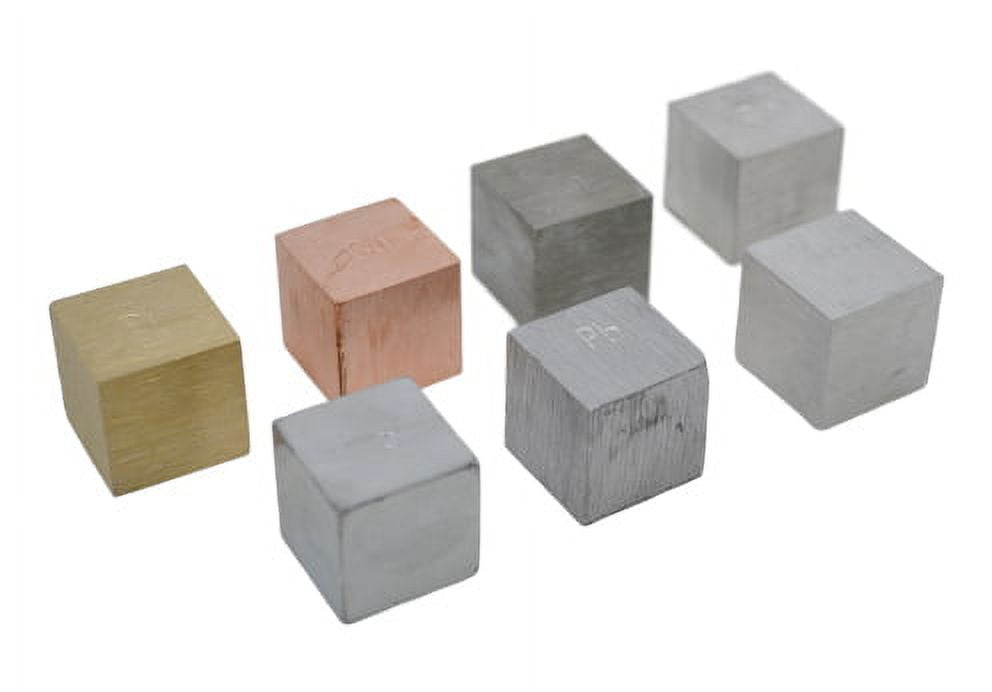 Density Cubes Set - Includes 7 Metals - Brass, Lead, Iron, Copper ...