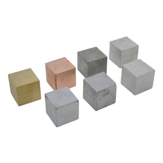 Density Cubes Set - Includes 7 Metals - Brass, Lead, Iron, Copper ...