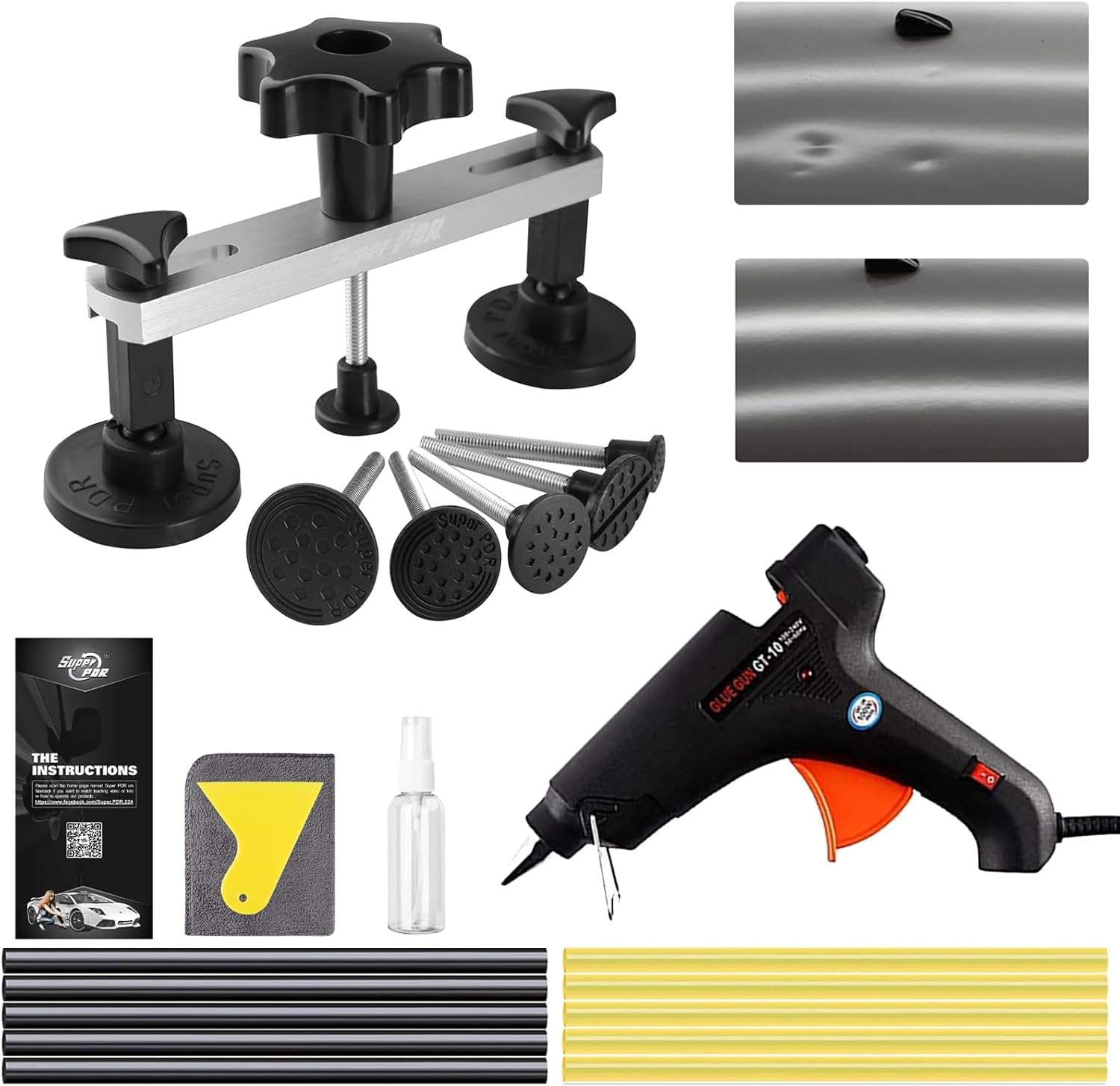 Dent Puller Kit, Car Dent Removal Kit with Bridge Puller, Small Dent ...