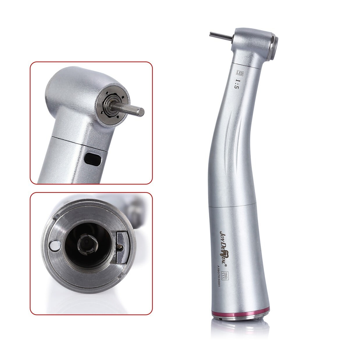 Dental 1:5 Increasing Fiber Optic LED Contra Angle Handpiece Fit Electric Motor - Walmart.com