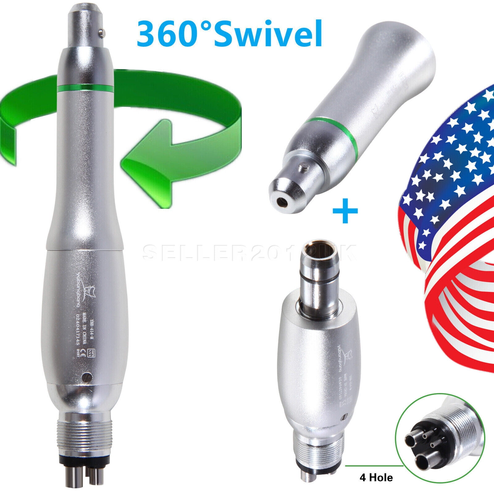 Dental 360° Swivel Hygiene Prophy Handpiece Air Motor 4 Hole & 4:1 Nose ...