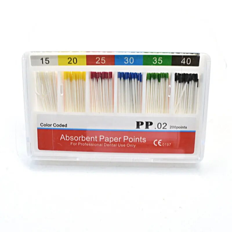 Dental Absorbent 0.02 Paper Points 15-40 Root Cancel Endodontics Cotton ...