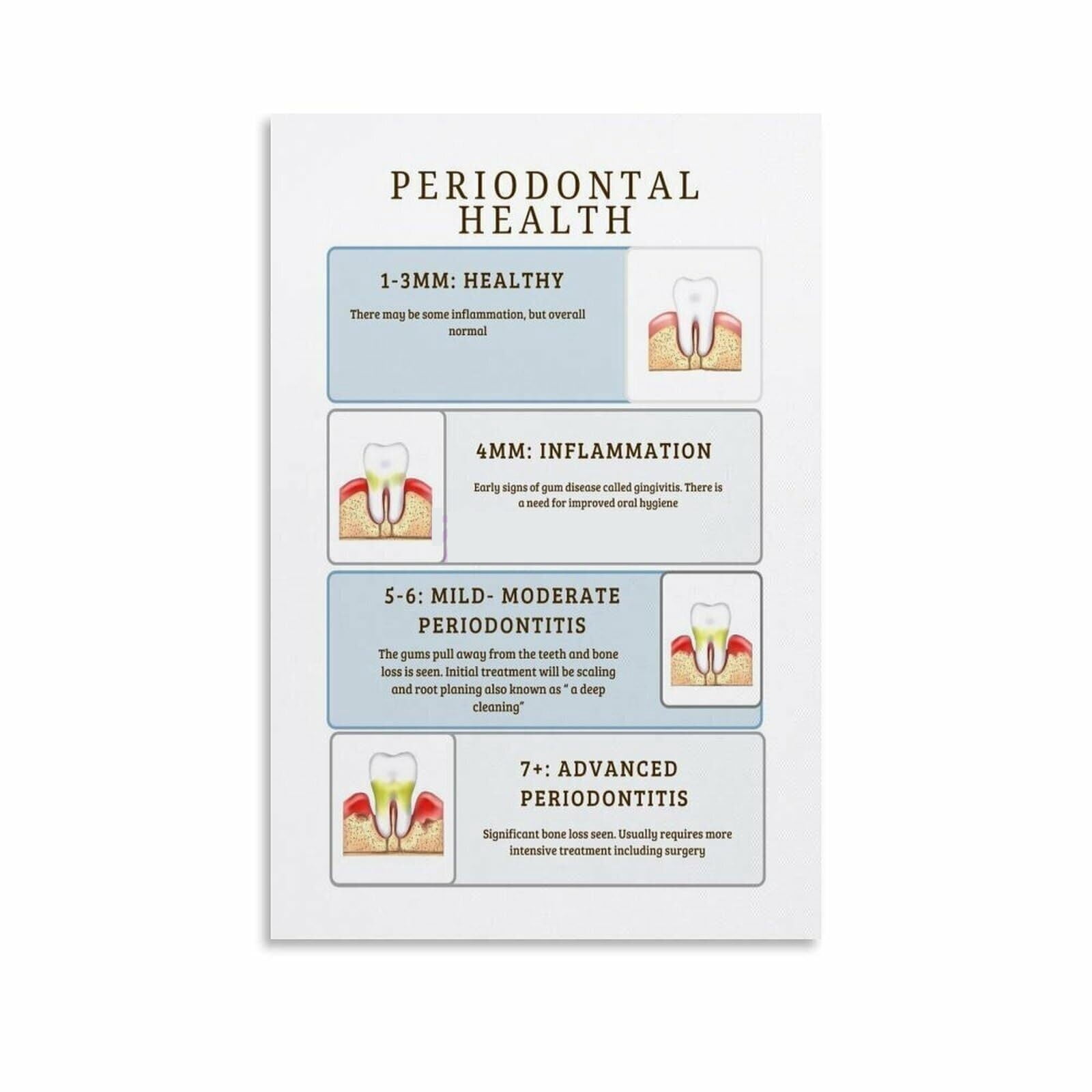 Dental Care Basics Poster Educational Wall Art Canvas Print for ...