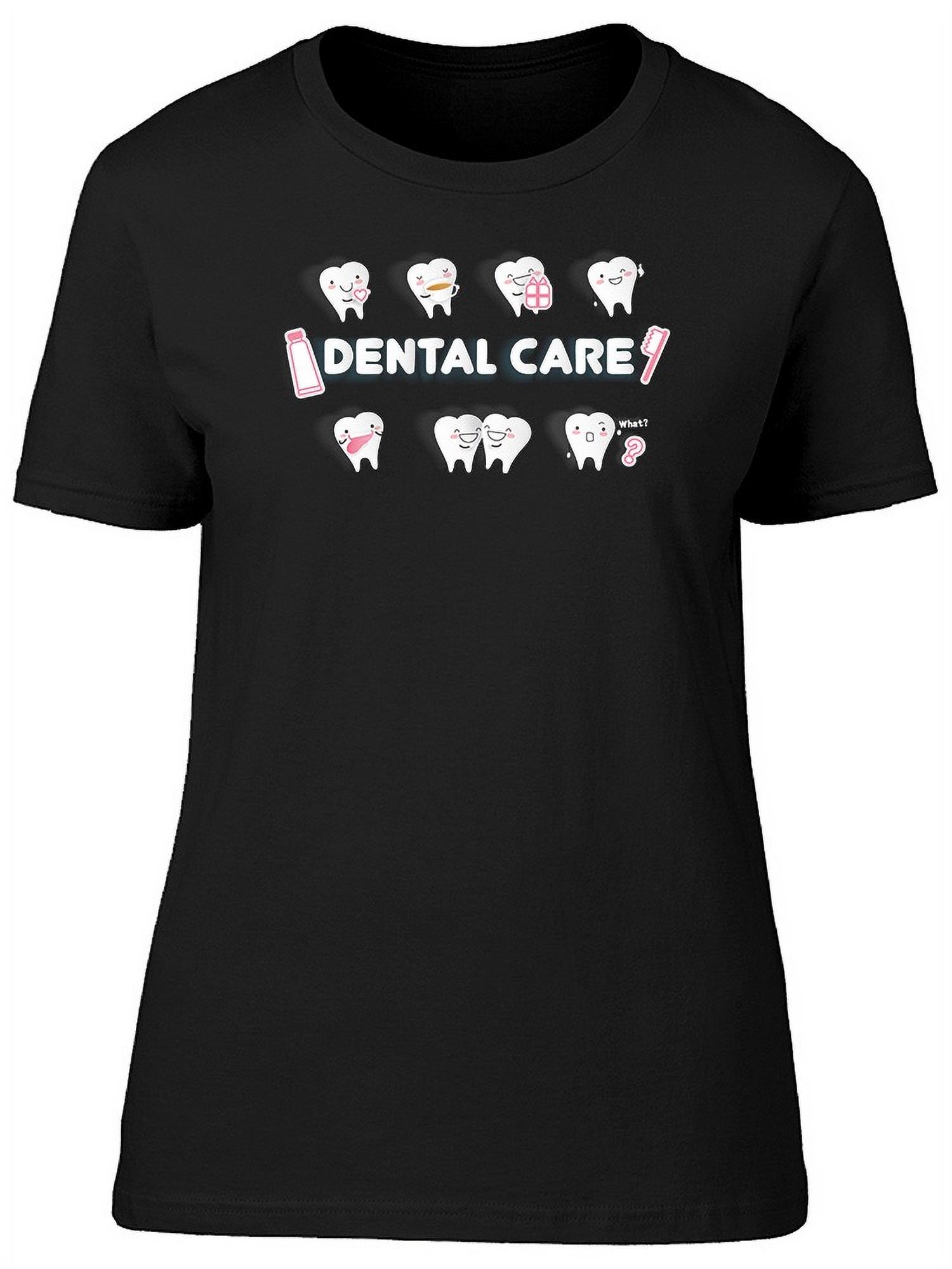 Dental Care, Cute Teeth T-Shirt Women -Image by Shutterstock, Female ...