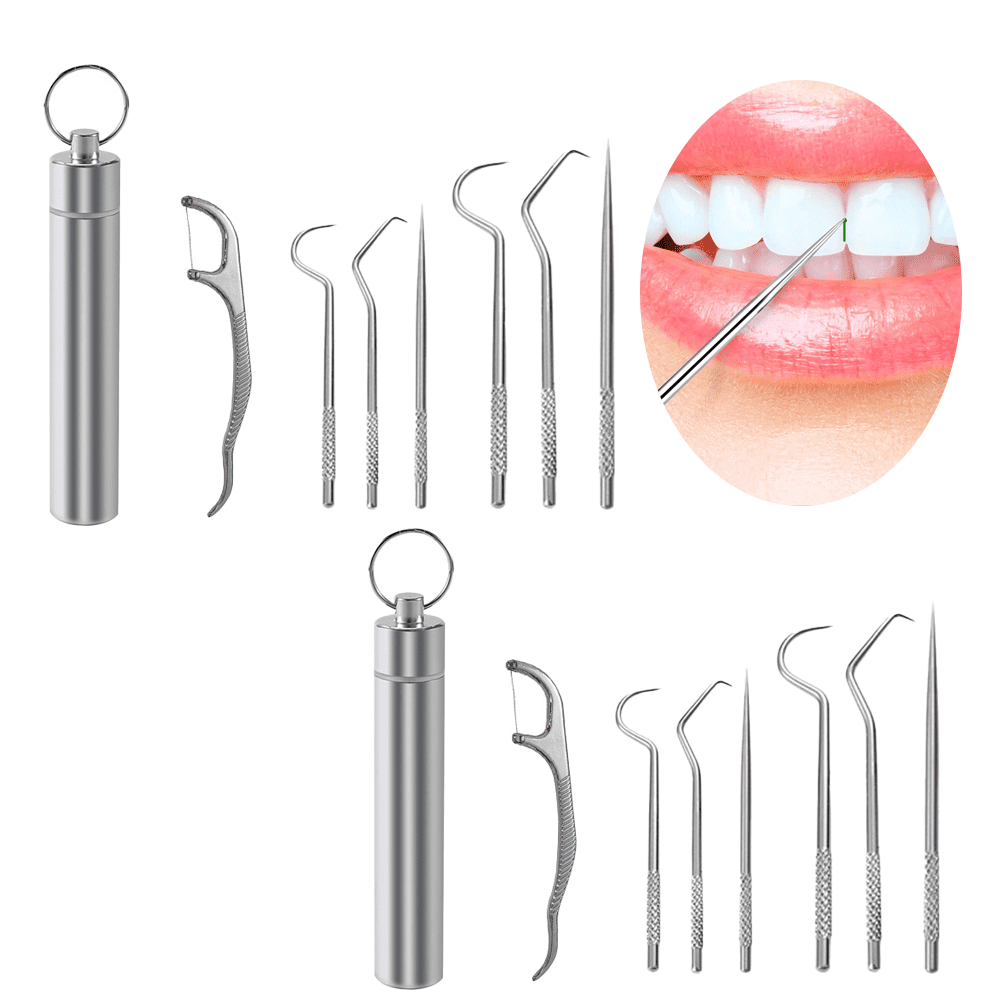 Dental Care Essential, Stainless Steel Toothpicks With Keychain Loops ...