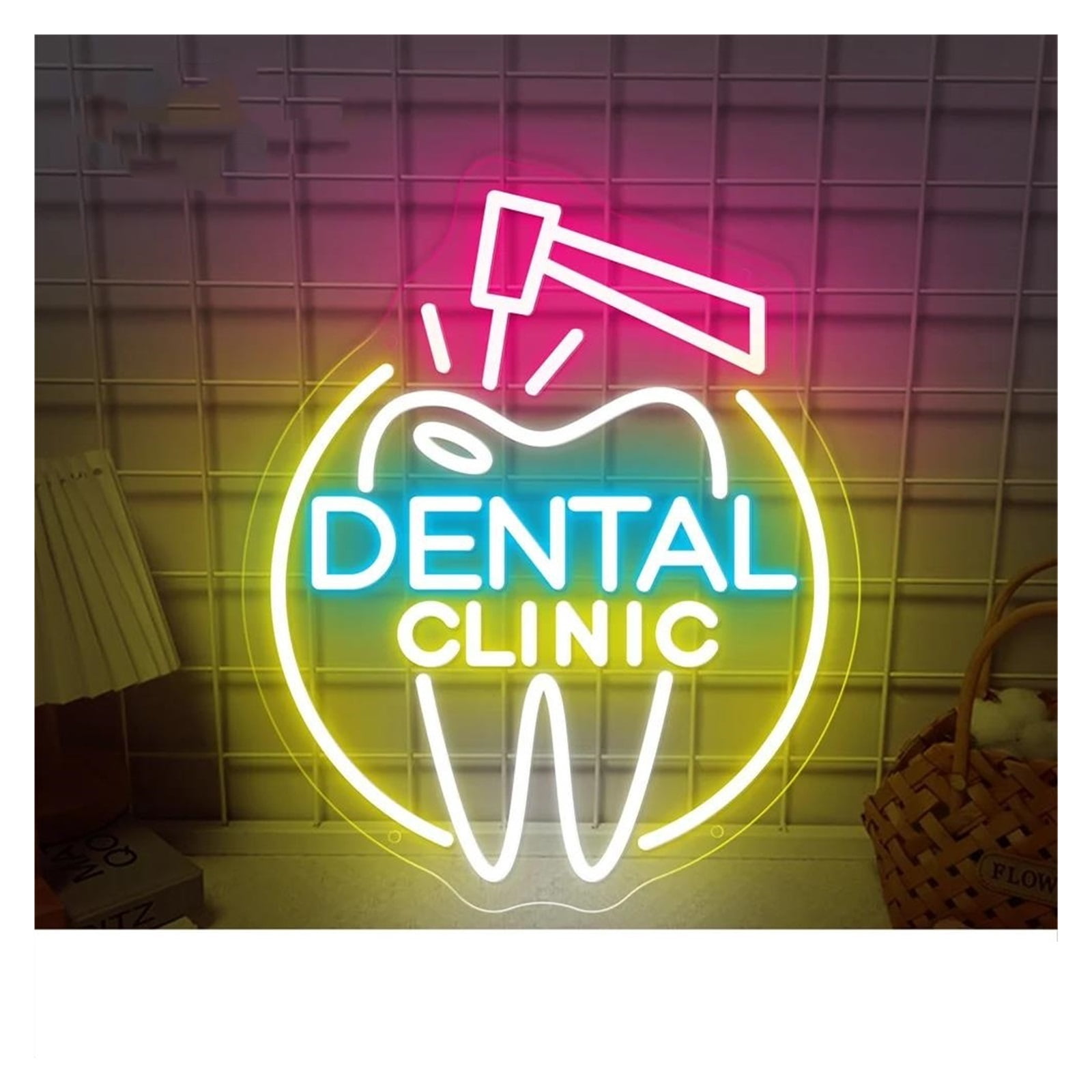 Dental Care LED Neon Tooth USB Powered Neon Signs Teeth Dental Night ...