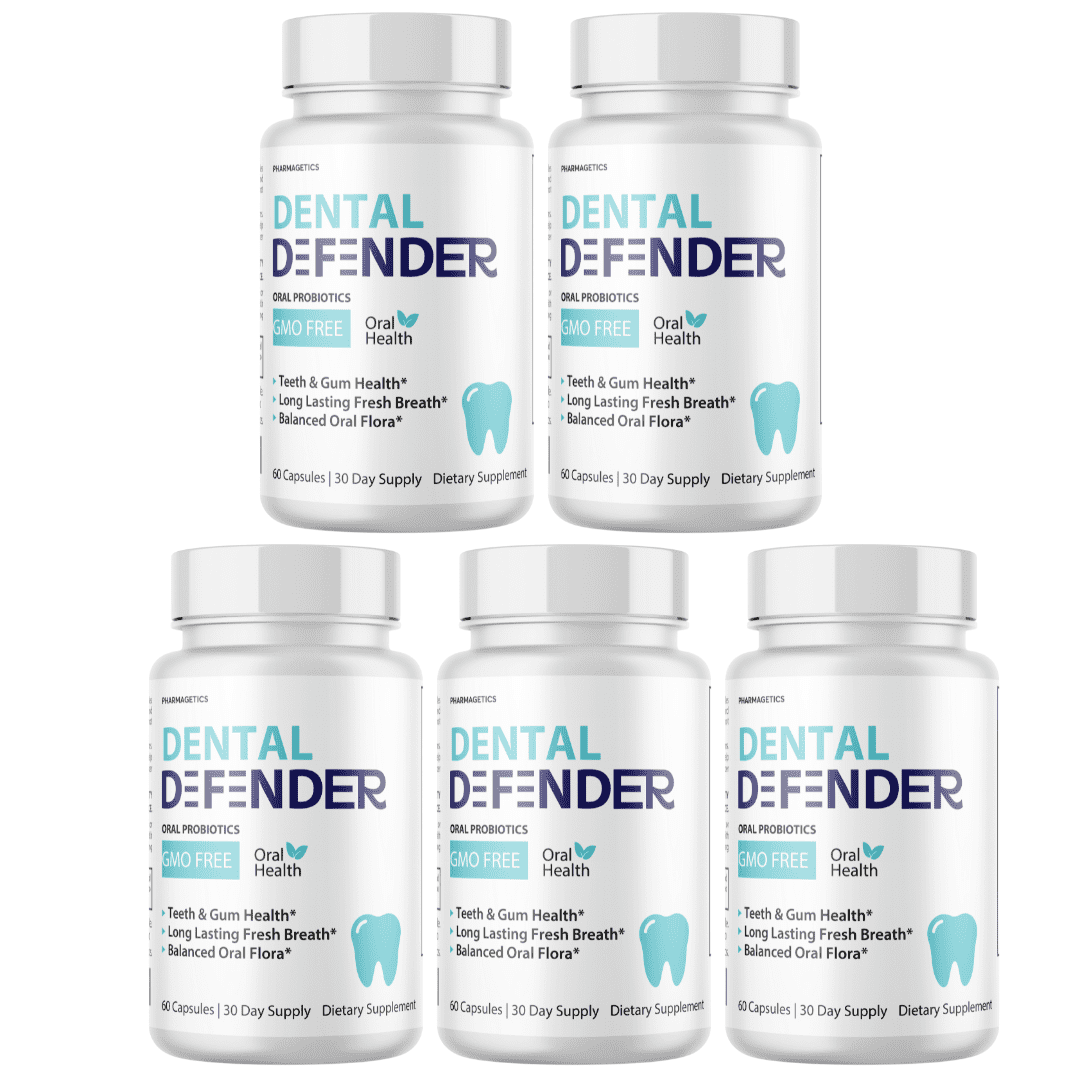 Dental Defender Dental Support for Healthy Teeth and Gums - 5 Bottles ...
