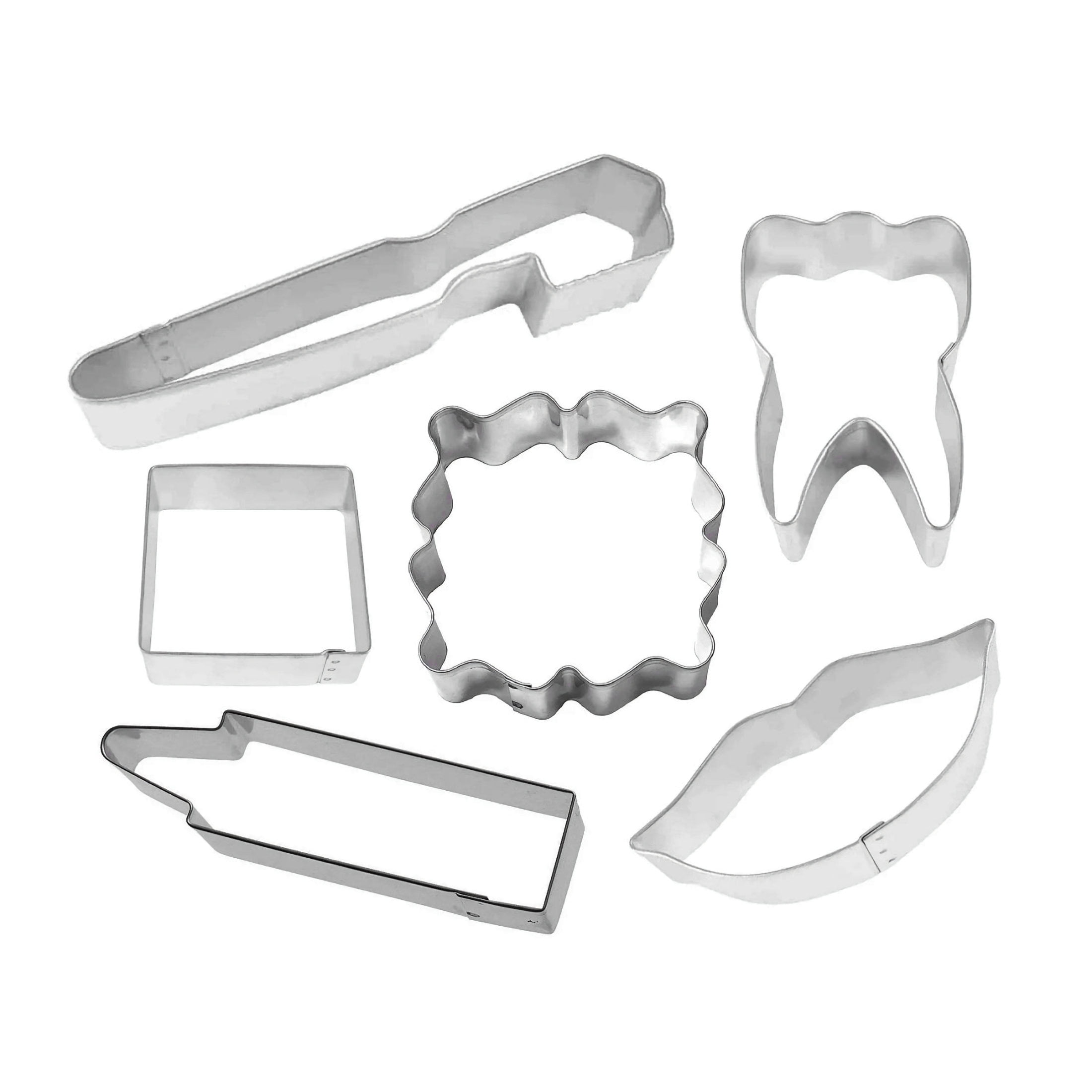 Dental Dentist 6 Piece Cookie Cutter Set - Dental Floss, Tooth, Plaque ...